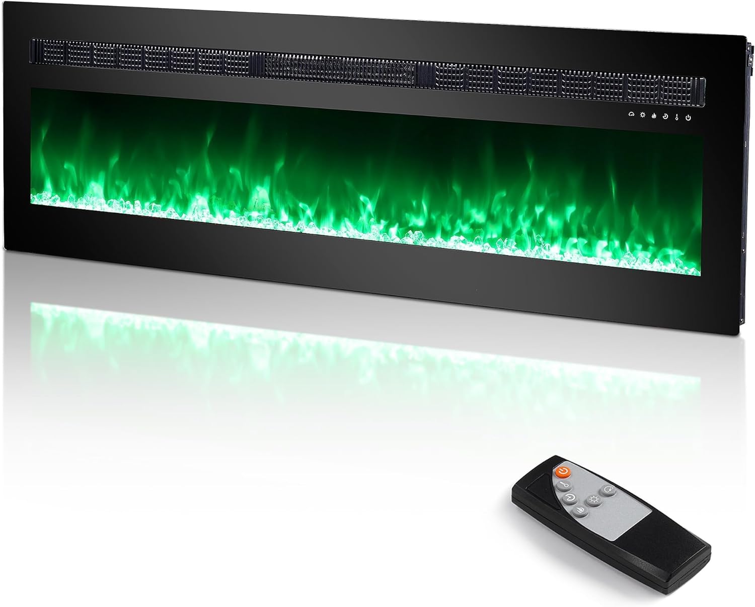 Cambridge 78" Wall-Mount Electric Fireplace Heater with Multi-Color LED ...