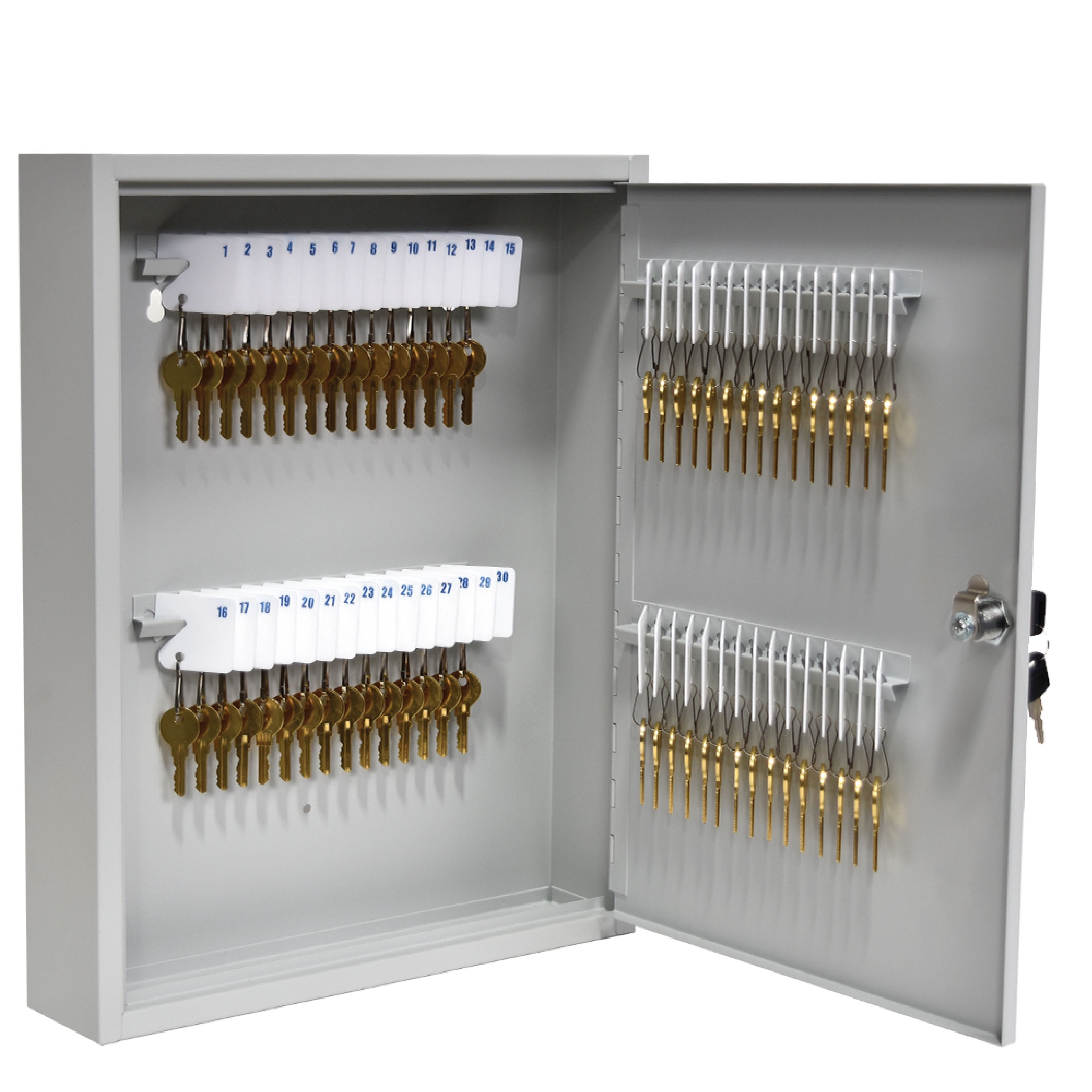 60 Key Cabinet - Single Lock Welded 22 Gauge Steel Construction ...
