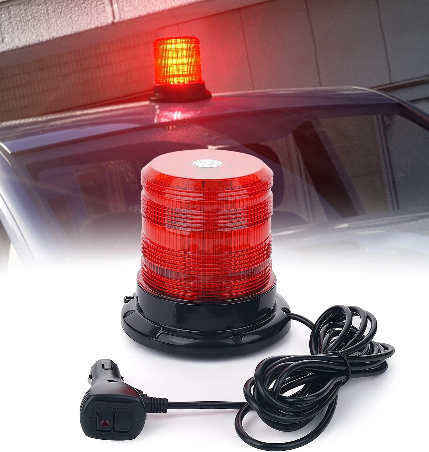 60 LED Mini Beacon Strobe Lights Forklift Rooftop Rotating Warning ...