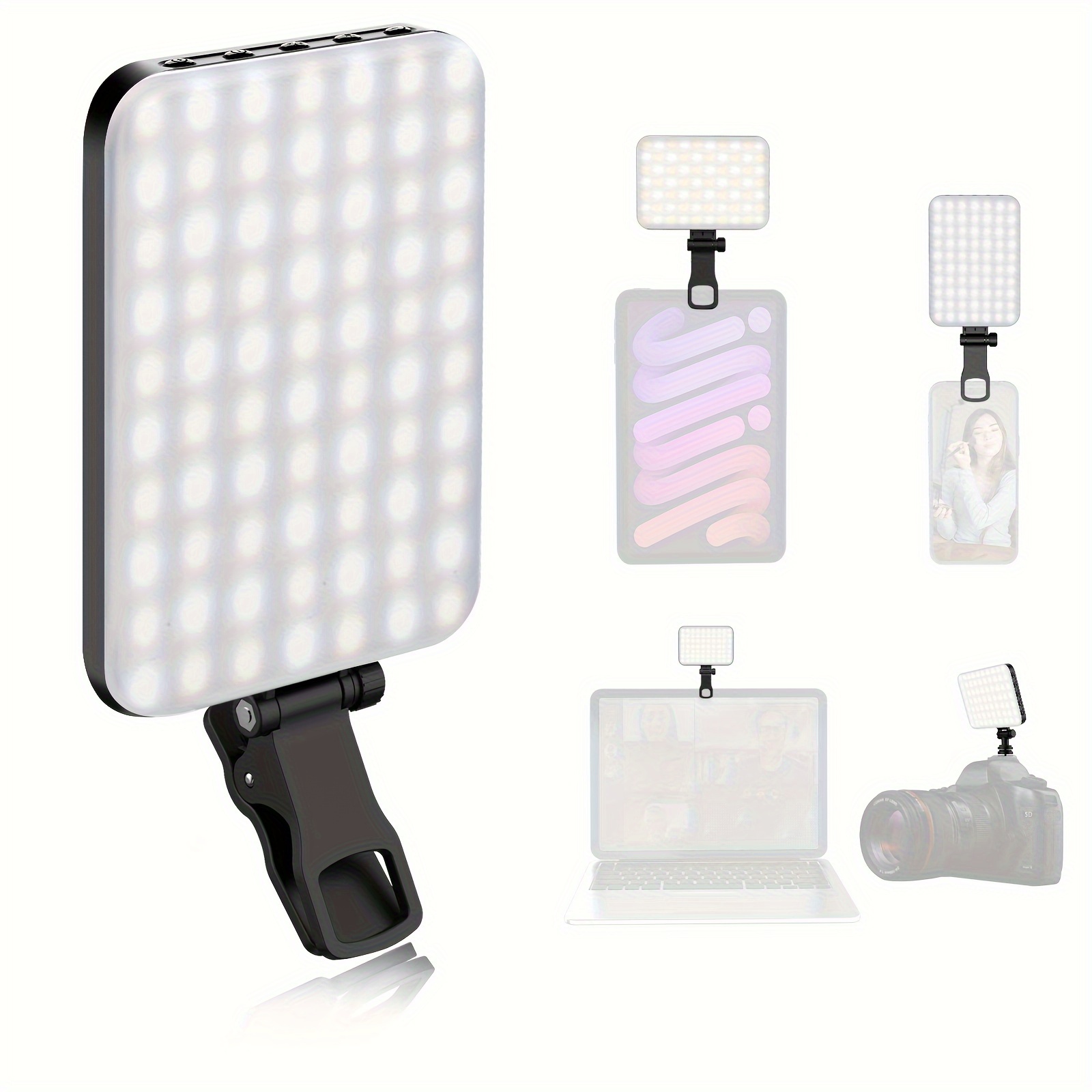 60 LED Portable Selfie Light Video Conference Lighting with Clip ...