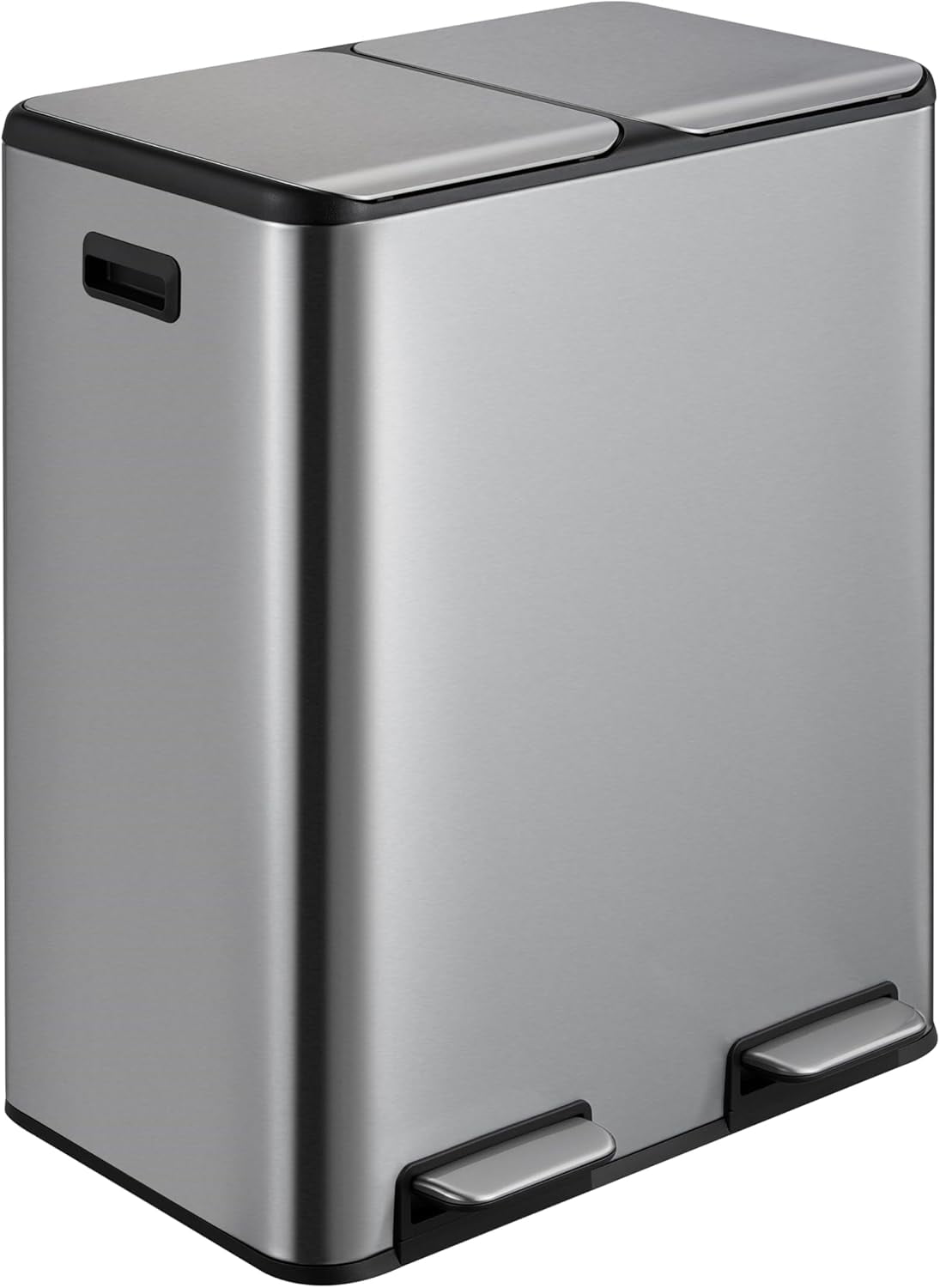 60 Liter / 16 Gallon Rectangular Hands-Free Dual Compartment Recycling ...