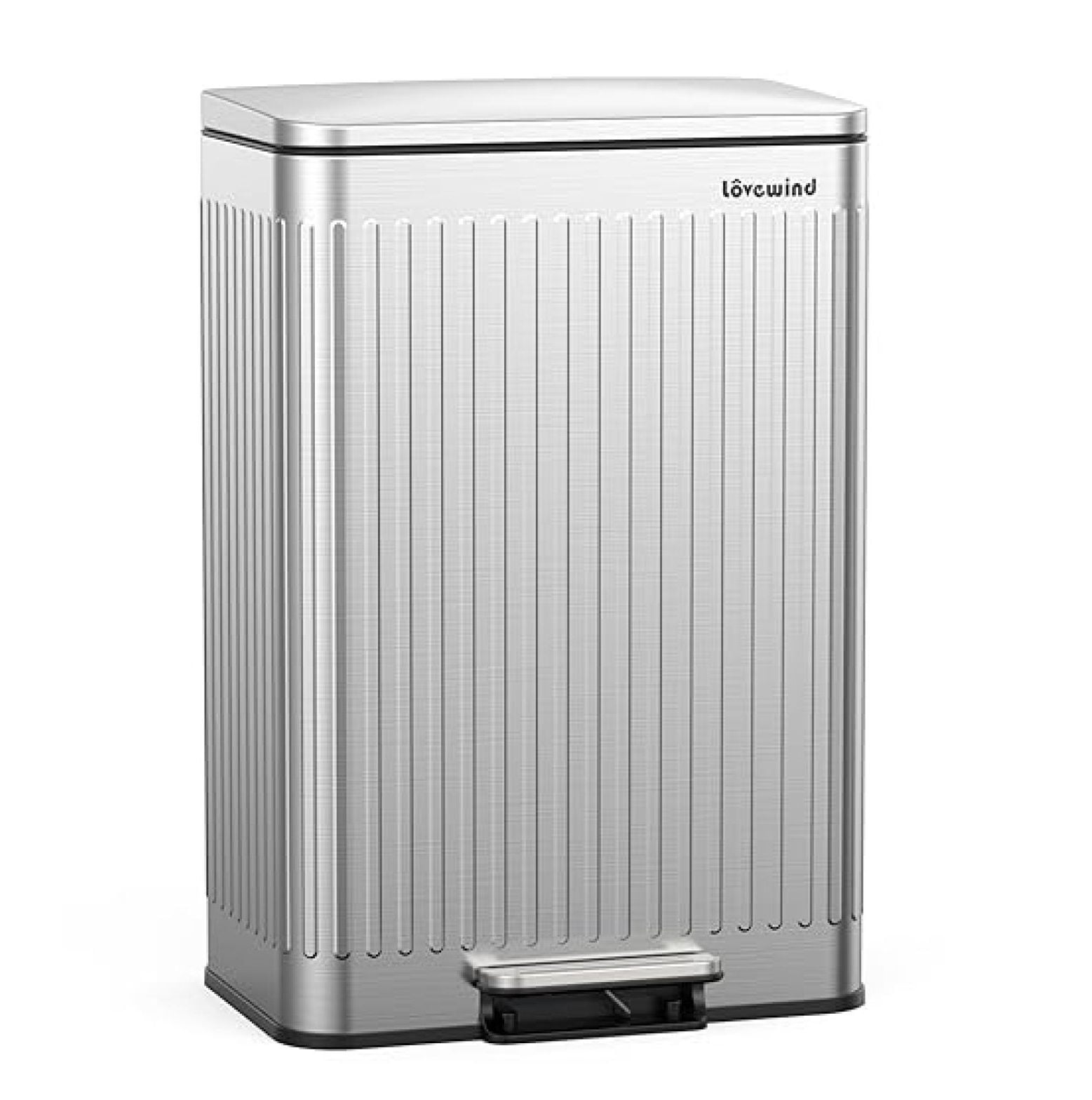 60 Liter/ 16 Gallon Stainless Steel Trash Can with Soft-Close Lid ...