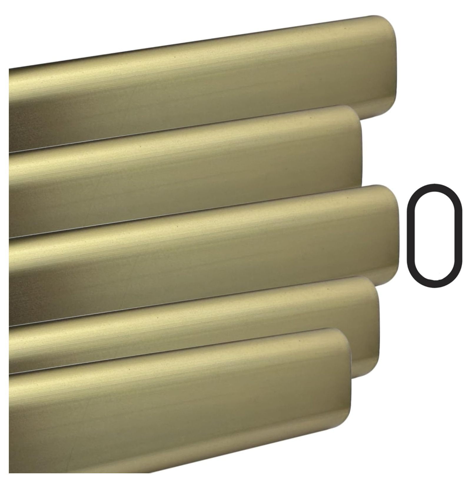 60" Long Oval Closet Rod | Heavy Duty Wardrobe Clothes Pole | Brass | 5 ...