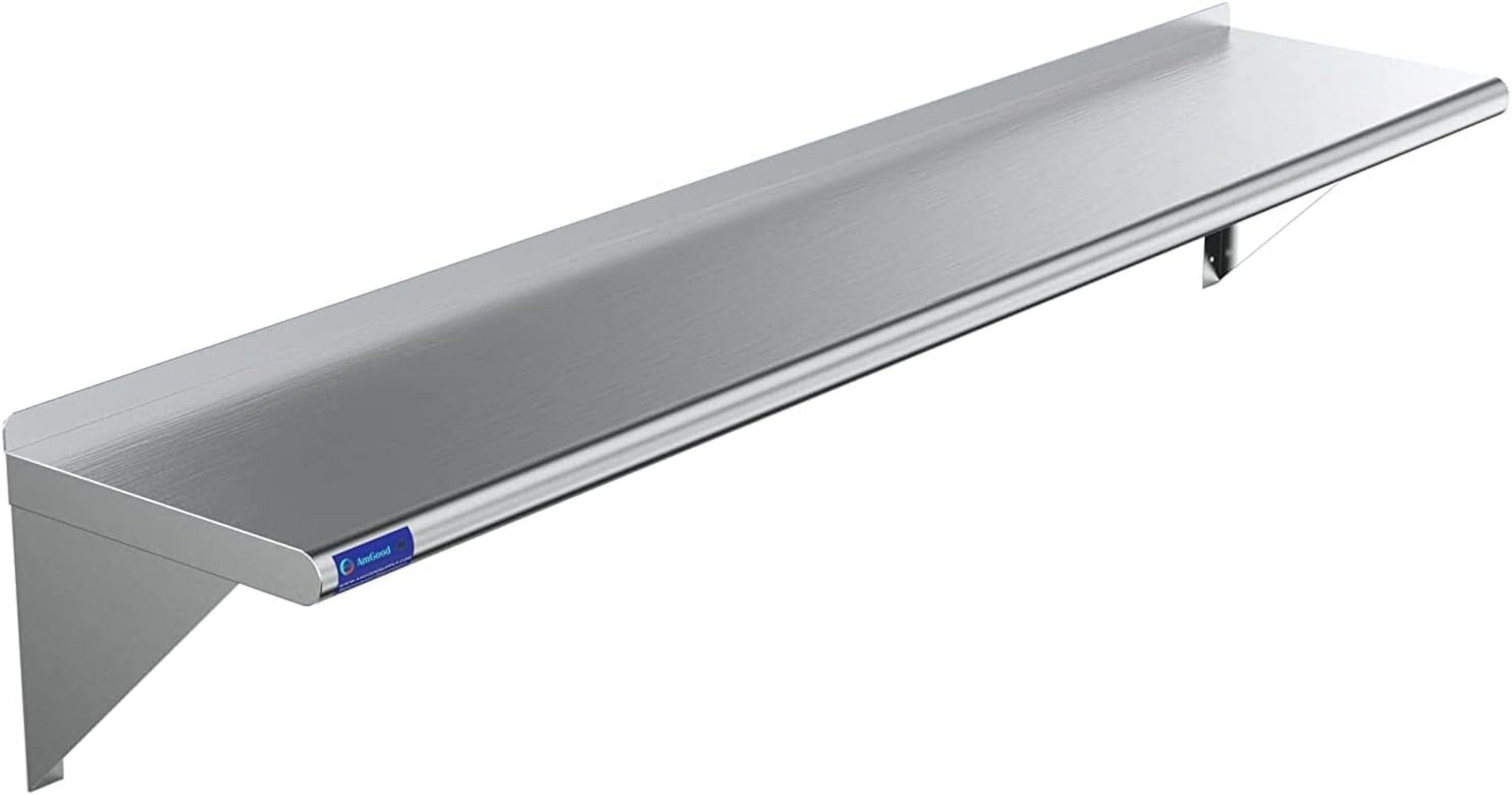 60" Long X 12" Deep Stainless Steel Wall Shelf | NSF Certified ...