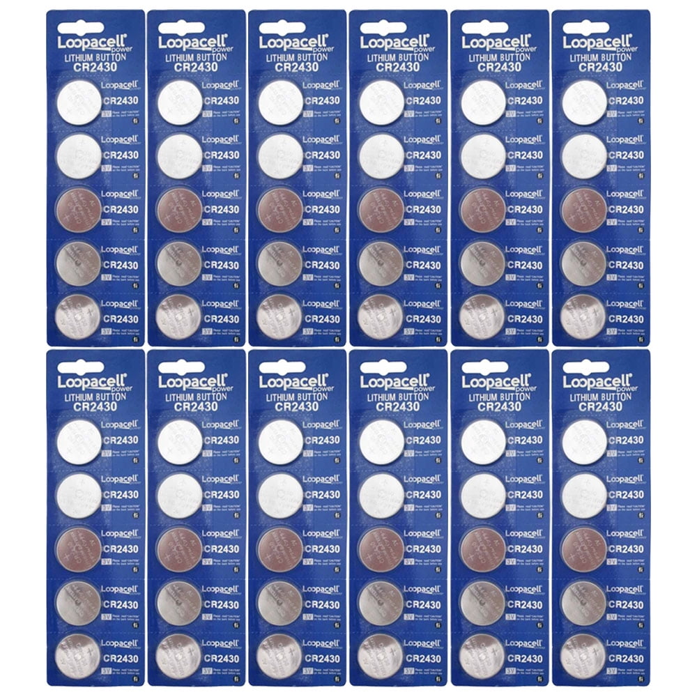 60 Loopacell CR2430 Lithium Battery 3V Button Cell for Digital Scales ...