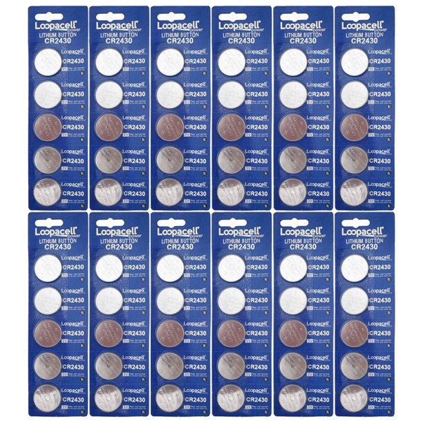 60 Loopacell CR2430 Lithium Battery 3V Button Cell for Digital Scales ...