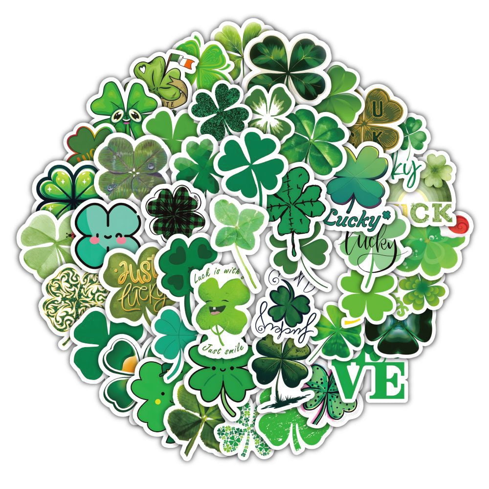 60 Lucky Clover Stickers, Plant Creative Skateboarding Luggage ...