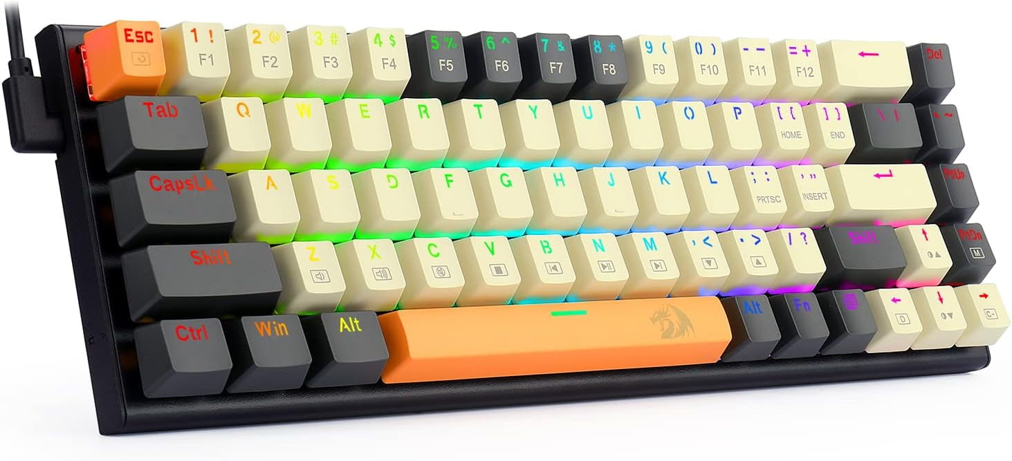 60% Mechanical Gaming Keyboard, 68 Keys Wired Office RGB Keyboard with ...
