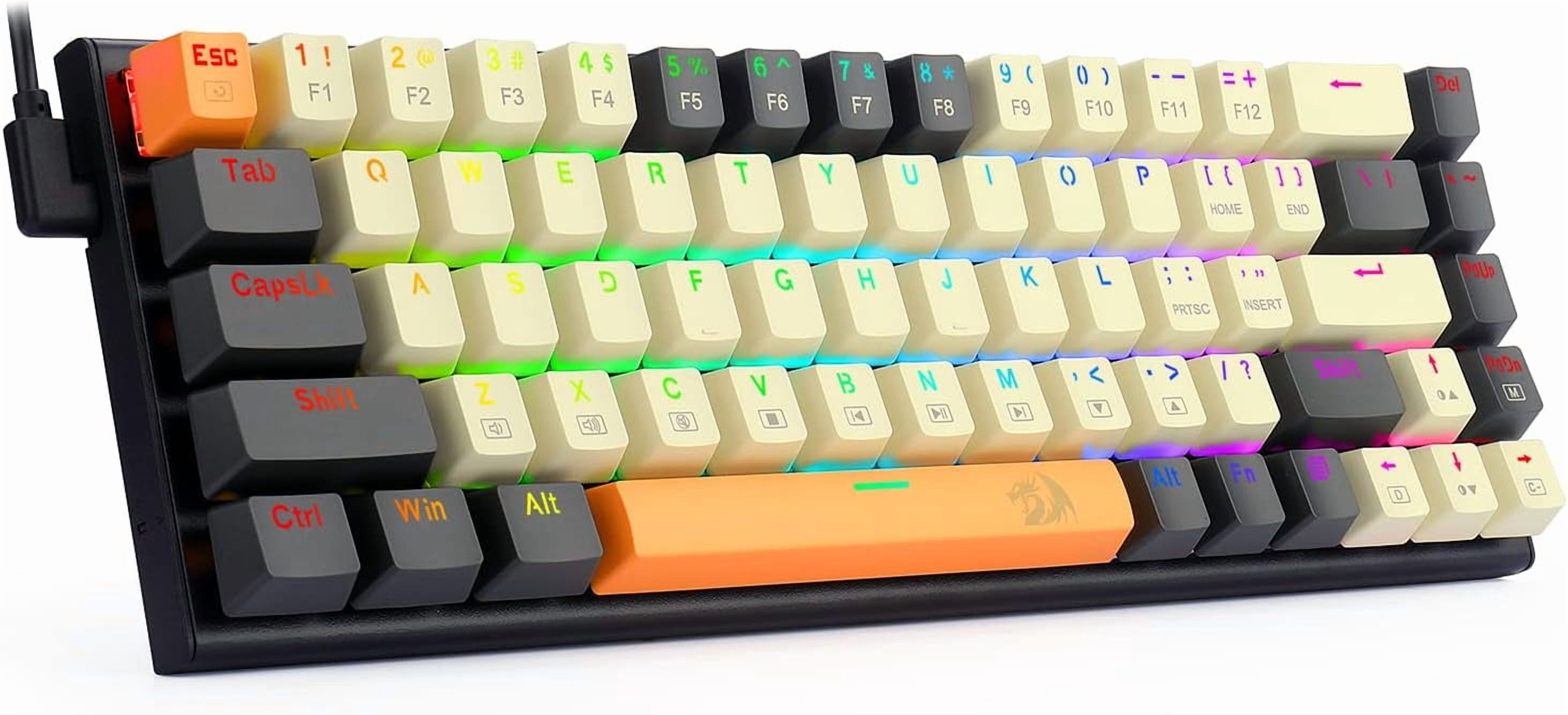 60% Mechanical Gaming Keyboard, 68 Wired Office RGB Keyboard with Arrow ...