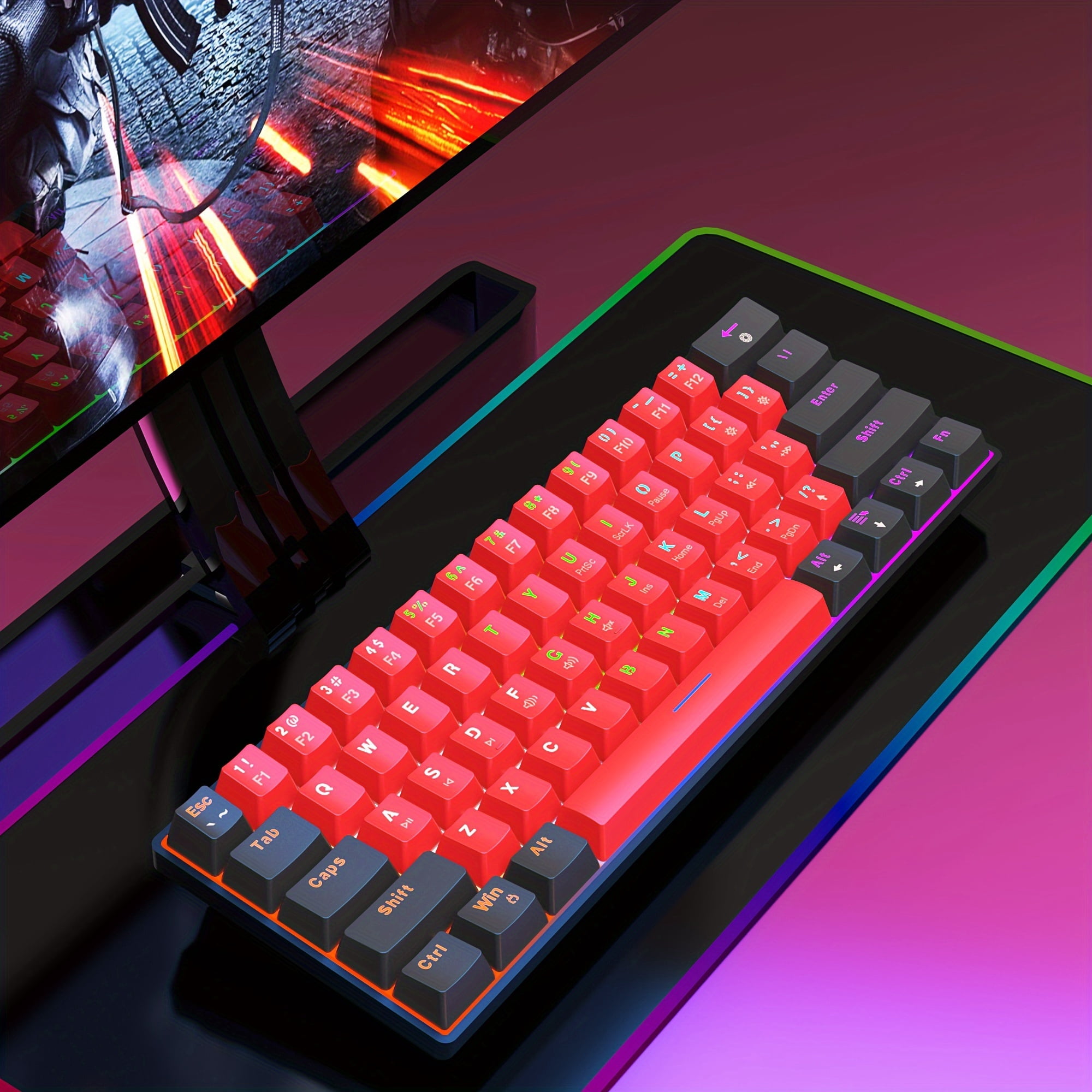 [60% Mechanical Mini Keyboard] Snpurdiri 61 Keys Machine, Wired 60% ...