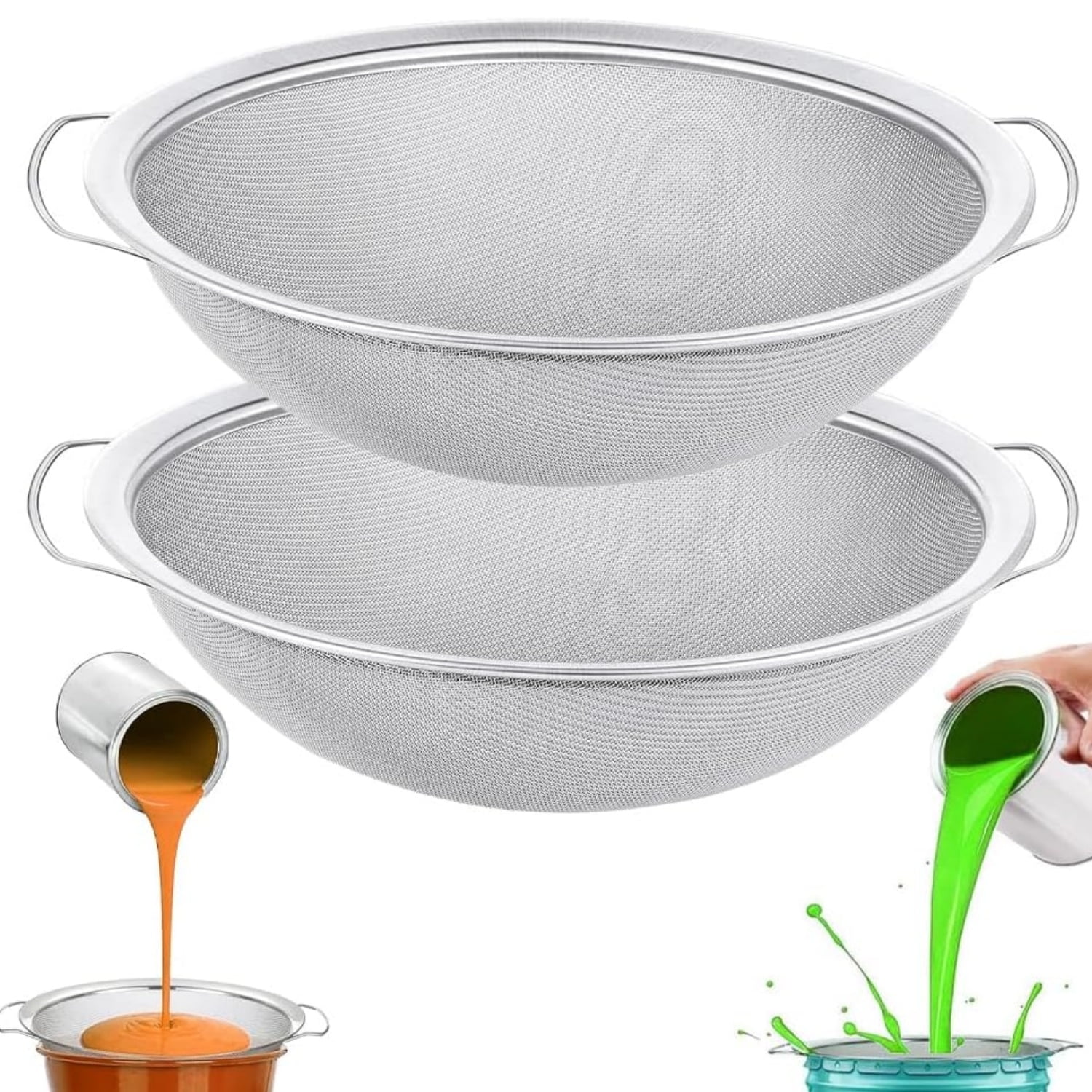 60 Mesh Paint Strainer,Stainless Steel Paint Filter, Fine Mesh Emulsion ...