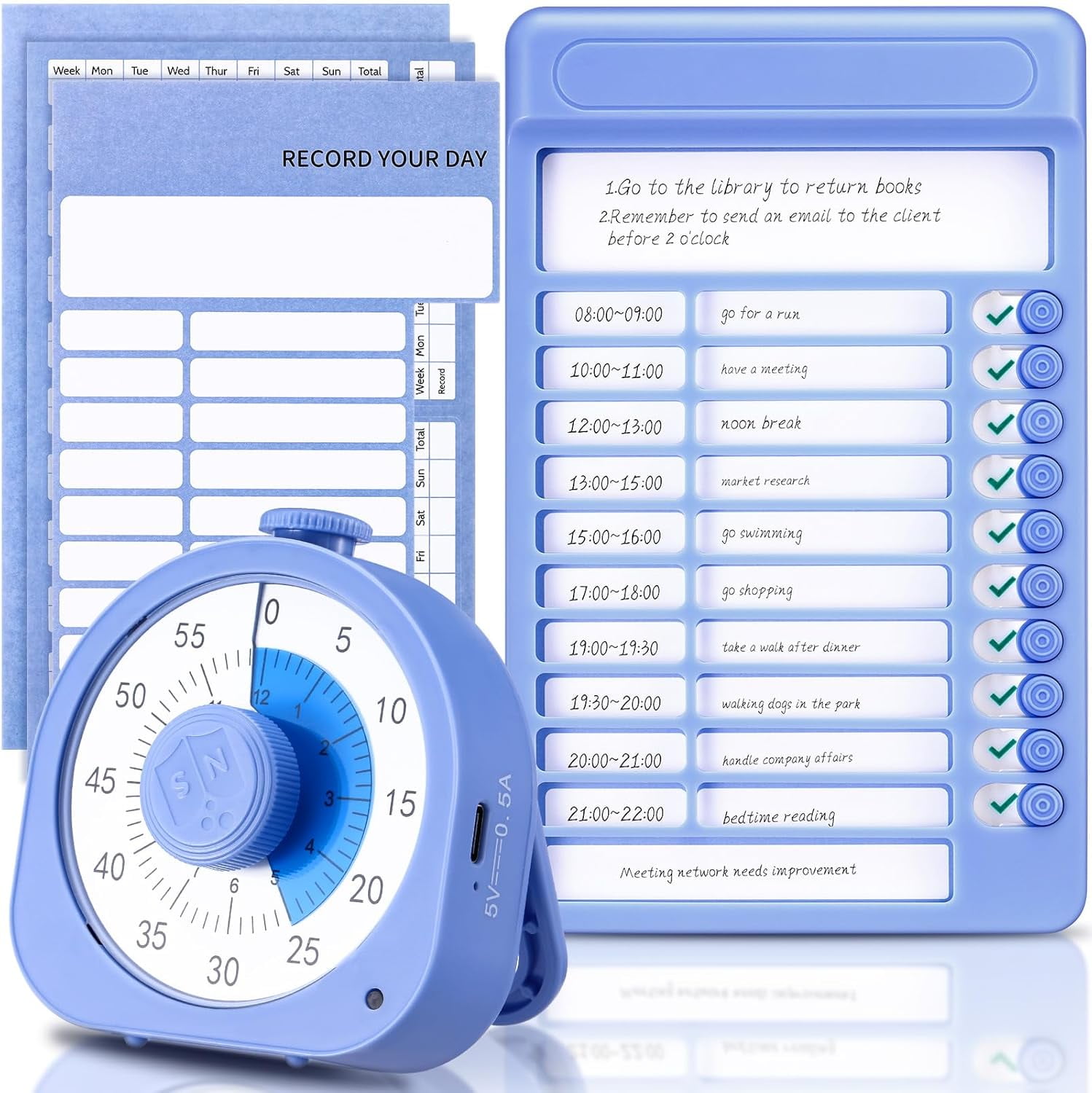 60 Minute/12h Task Timer Visual Timer for ADHD Kids Visual Task Timer and Schedule for Kids with ...