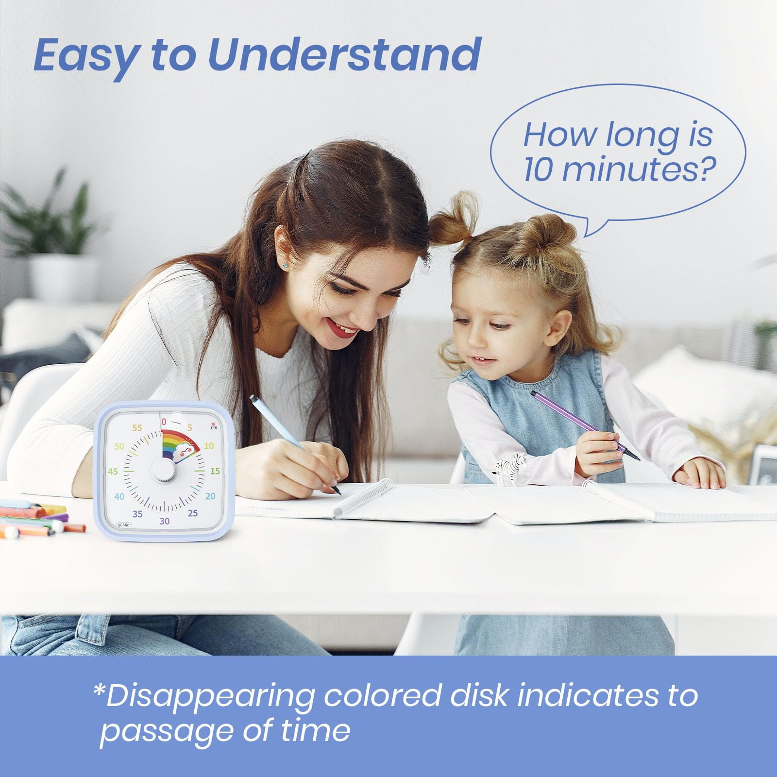 60 Minute Kitchen Visual Timer for Kids, Visual Countdown Timer for ...