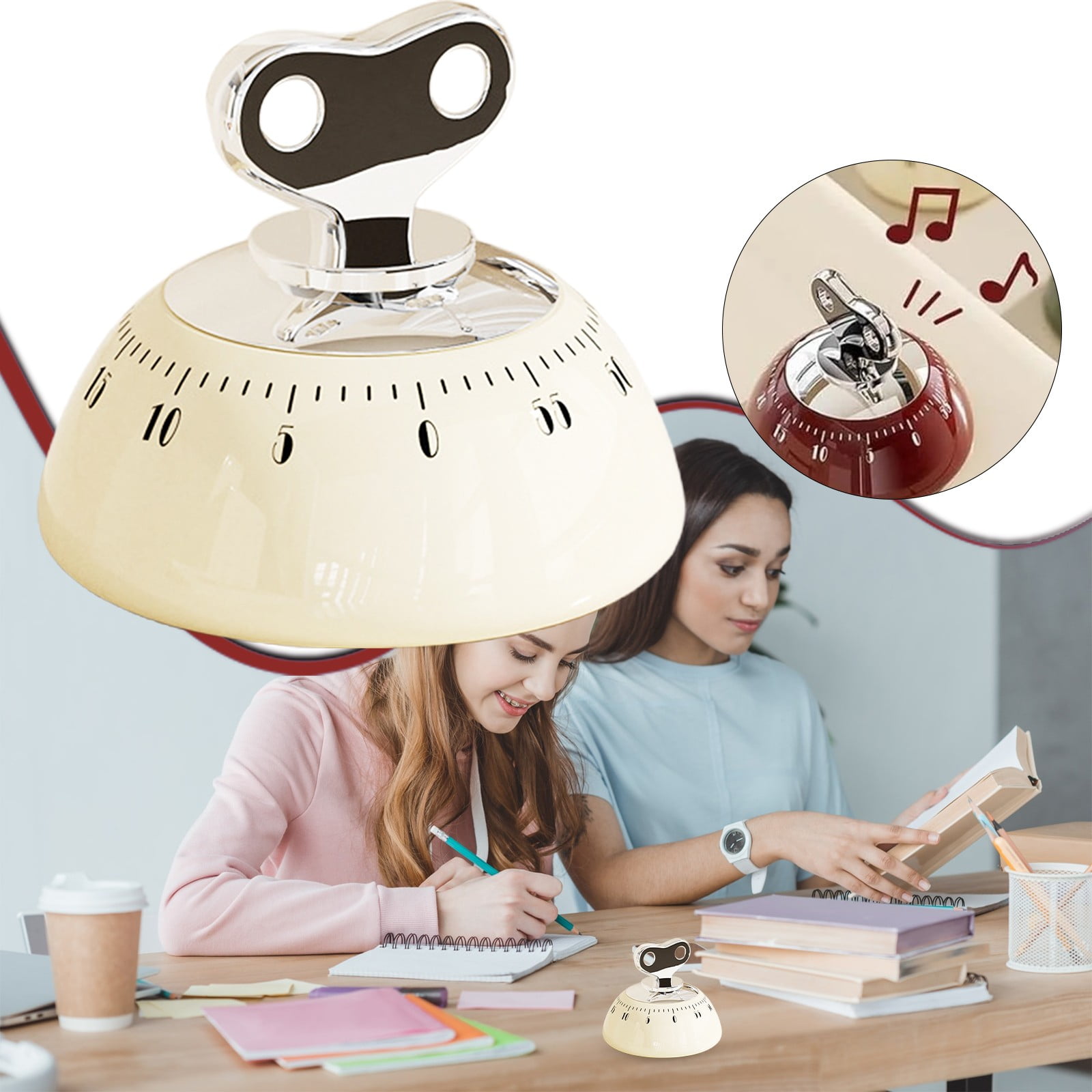 60 Minute Large Dial Kitchen Timer - Magnetic Back & Stand for Cooking ...