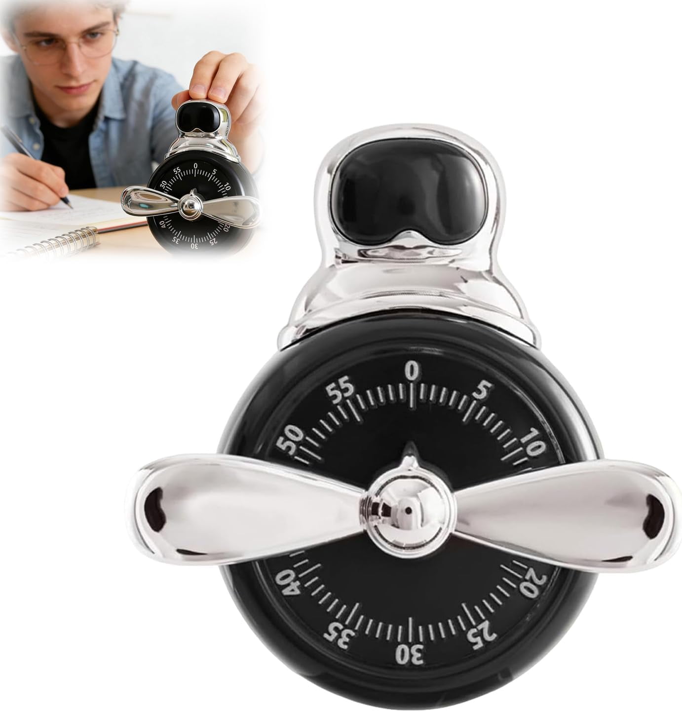 60-Minute Visual Mechanical Timer - Magnetic Kitchen Baking Timer with ...