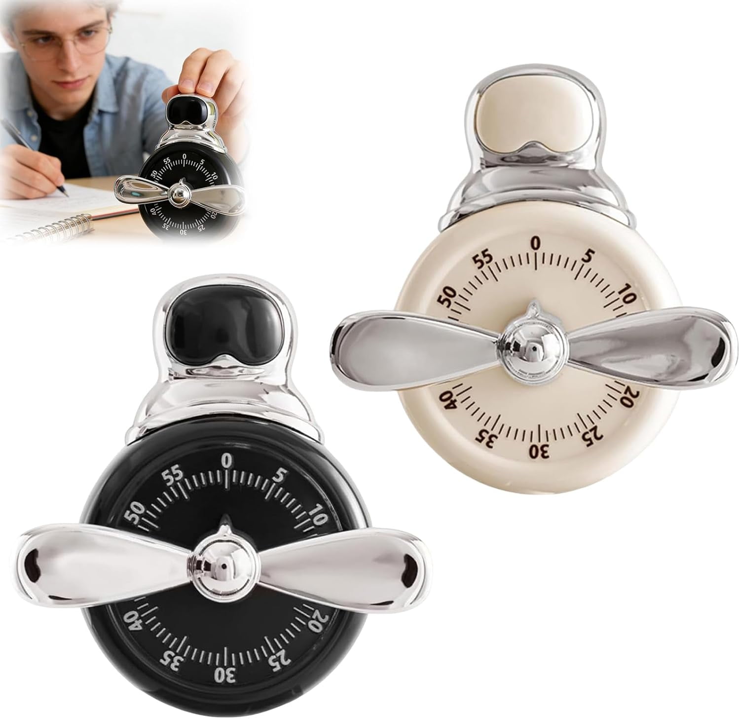 60-Minute Visual Mechanical Timer - Magnetic Kitchen Baking Timer with ...