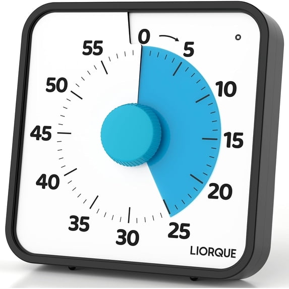 60 Minute Visual Timer for Kids and Adults, Non-Ticking 7.5 Inch Large ...