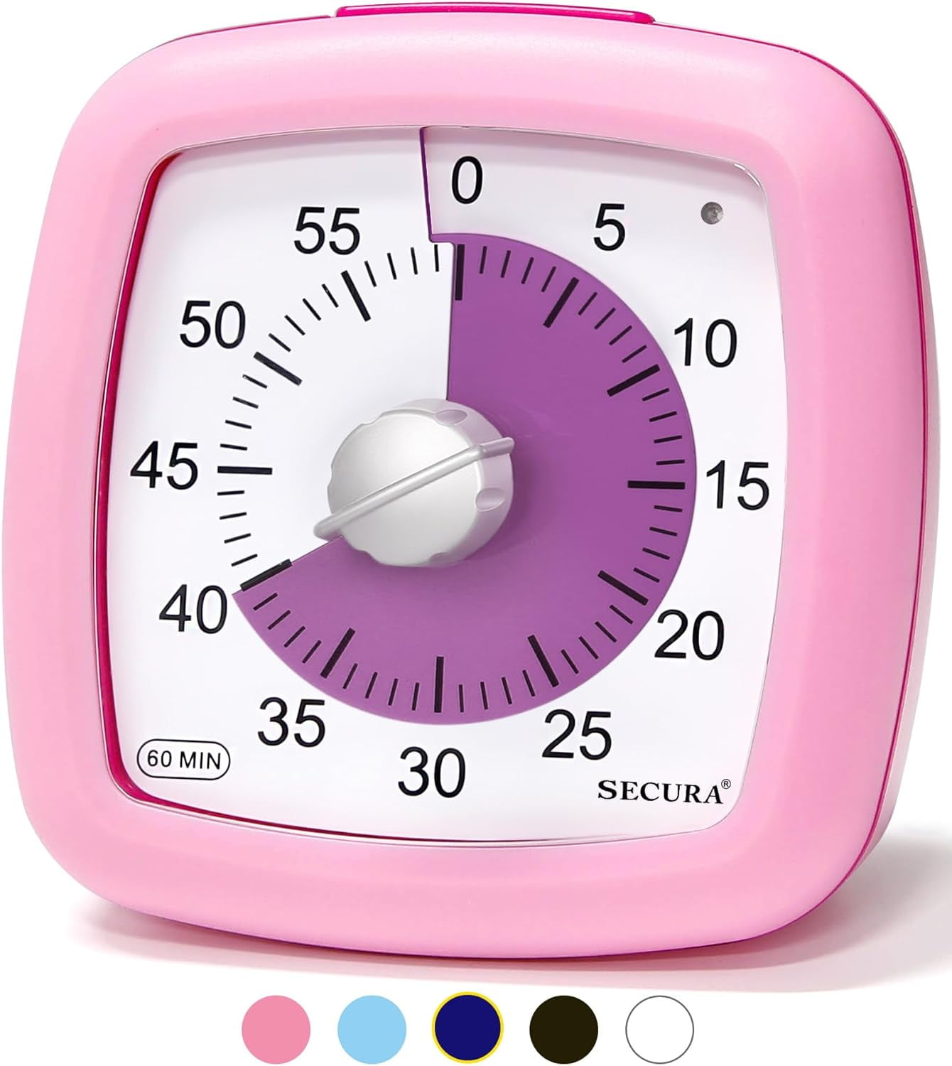 60-Minute Visual Timer, Silent Study Timer for Kids and Adults, Time ...
