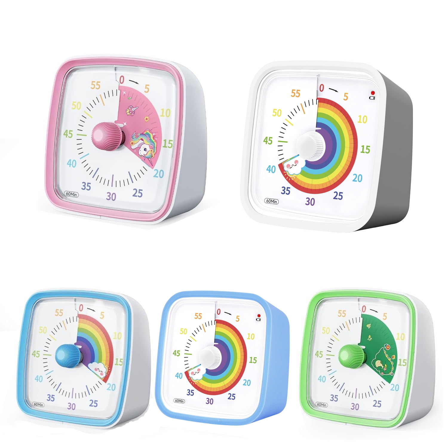60-minute Visual Timers With Protective Case, Countdown Timer For