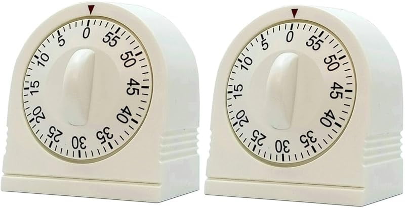 60 Minute Wind Up Timer, Visual Mechanical Timer with Loud Alarm ...