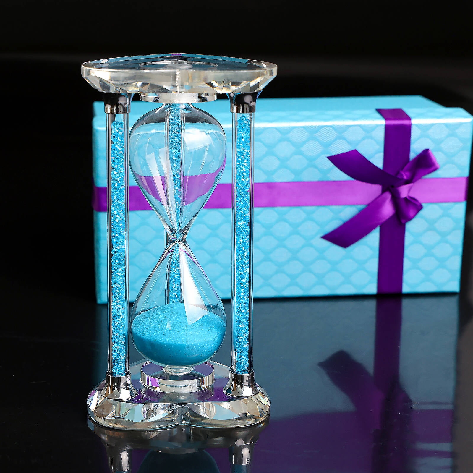 60 Minutes Hourglass ,Heart Shaped Crystal Sand Timer with Gift Box ...