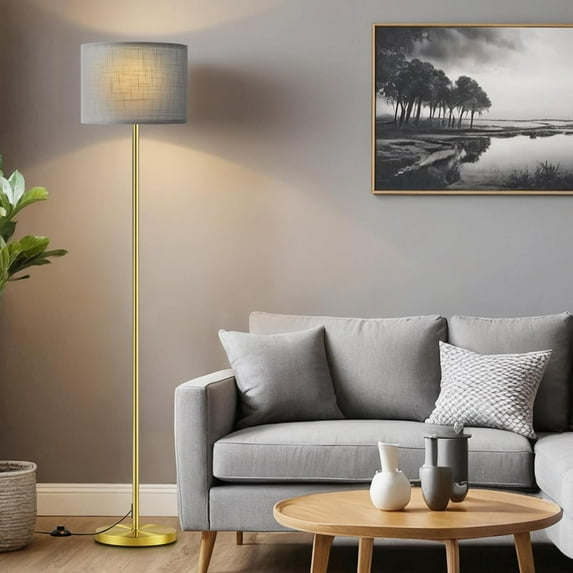 60'' Modern Floor Lamp with Shade, Tall Lamps for Living Room, Bedroom ...