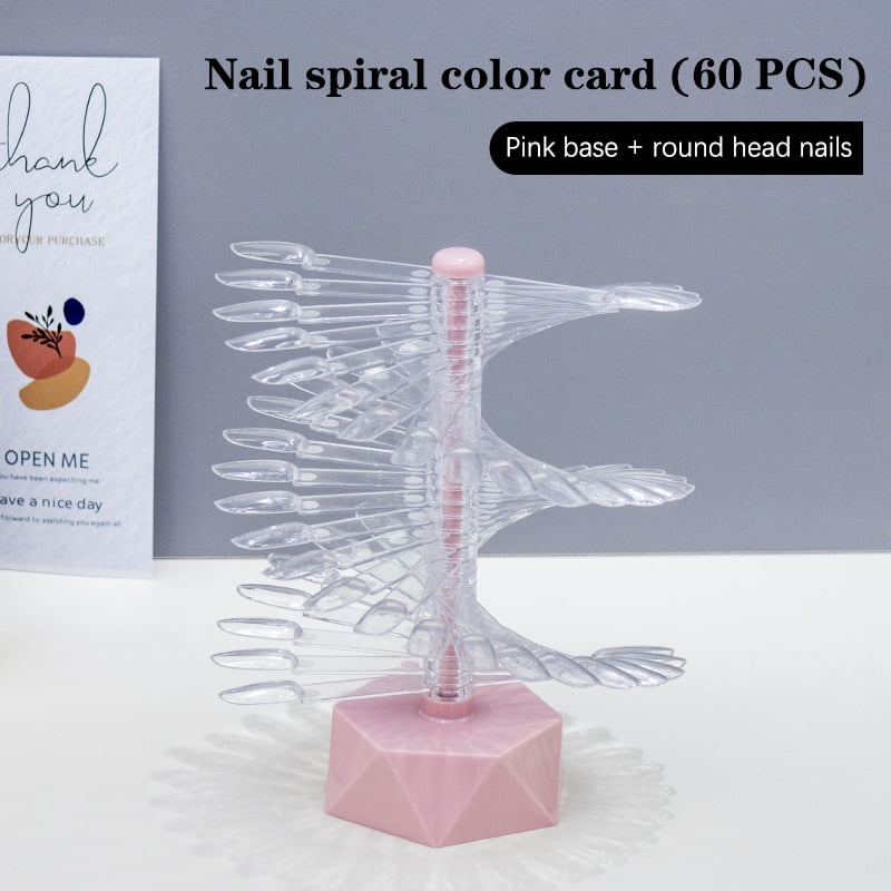 60 Nail Art False Tips Display Stand Spiral Rotating Shelf Showing Gel ...