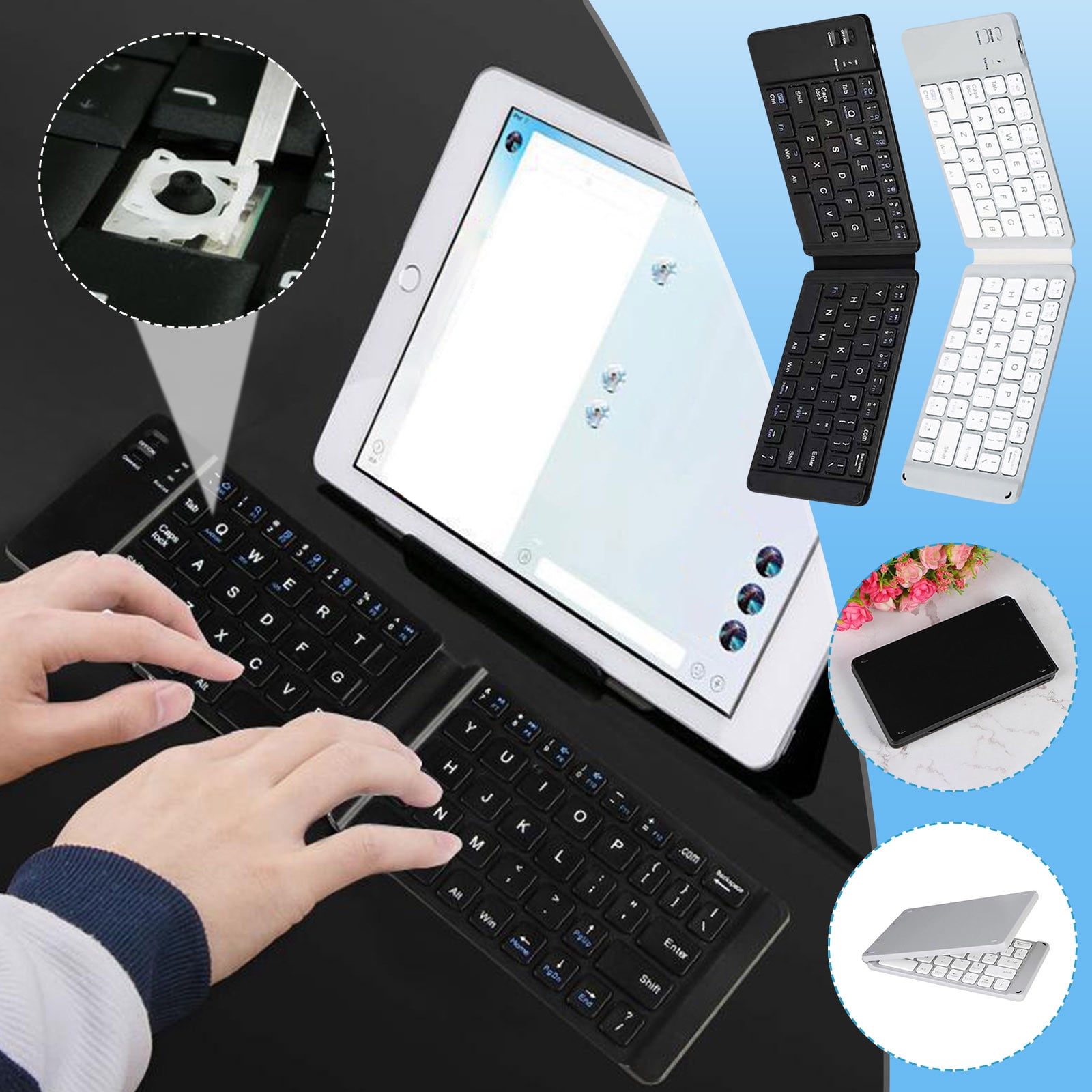 Up to 60% OFF, Bluetooth Keyboard, Ergonomic Layout, Slim Design, for ...