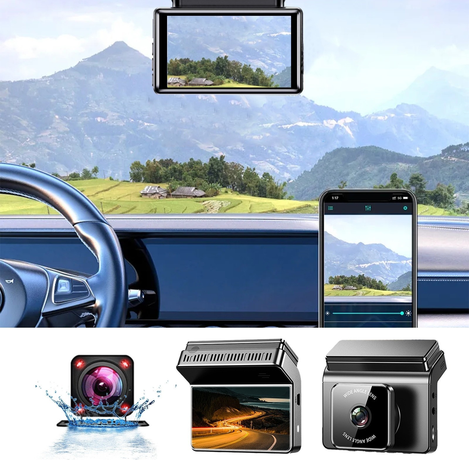 Up to 60% OFF, Car DVR 1080P WiFi Dash Cam, 3inch Screen ADAS, Night ...