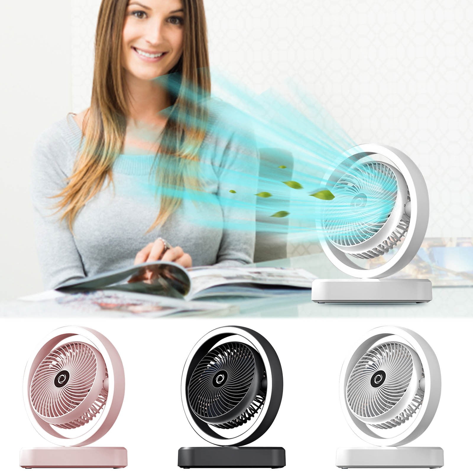 Up to 60% OFF, Desktop Shaking Fan Air Circulation Desk Lamp Dormitory ...