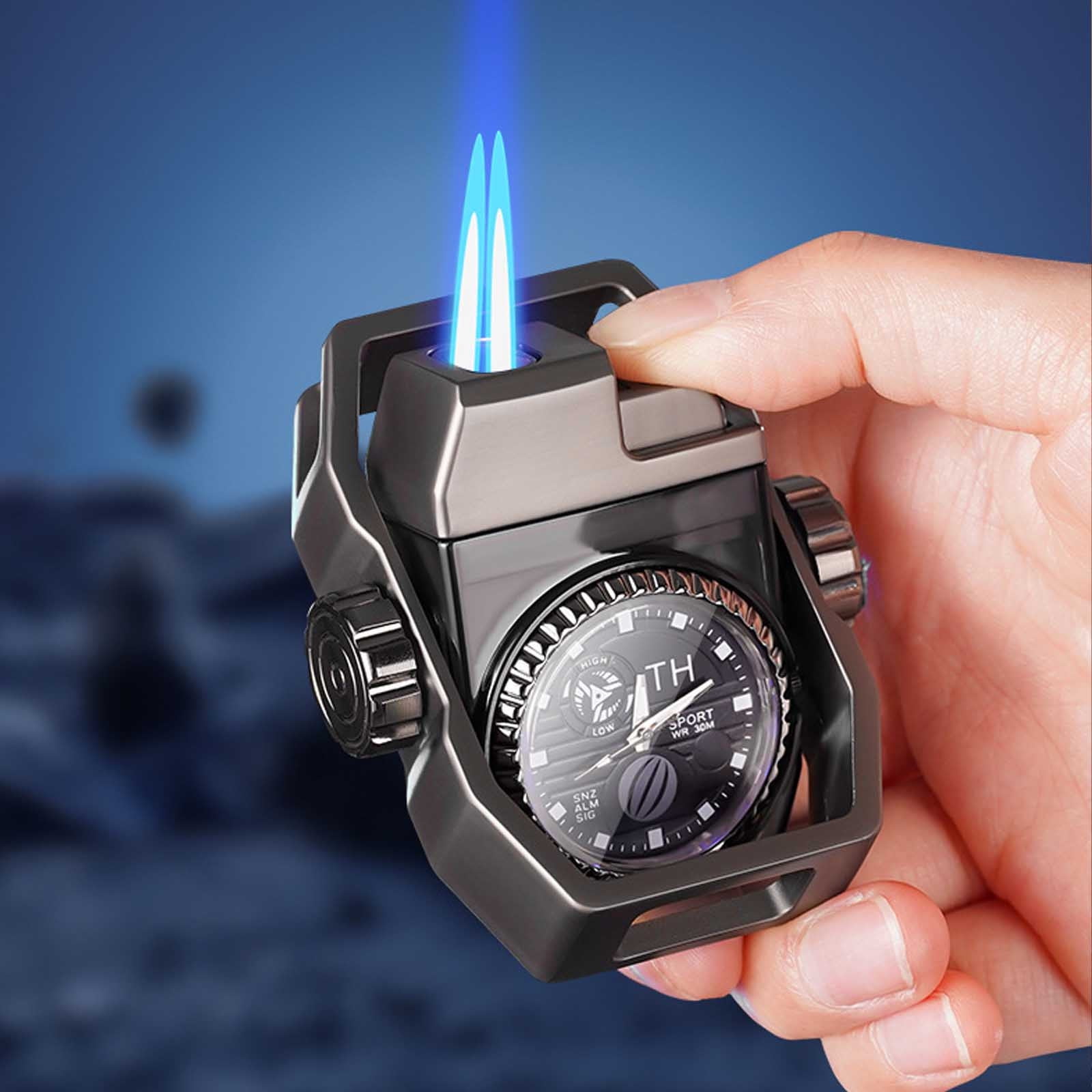 Up to 60% OFF, Direct Blue Flame Real Watch Rotating Decompression Gas ...