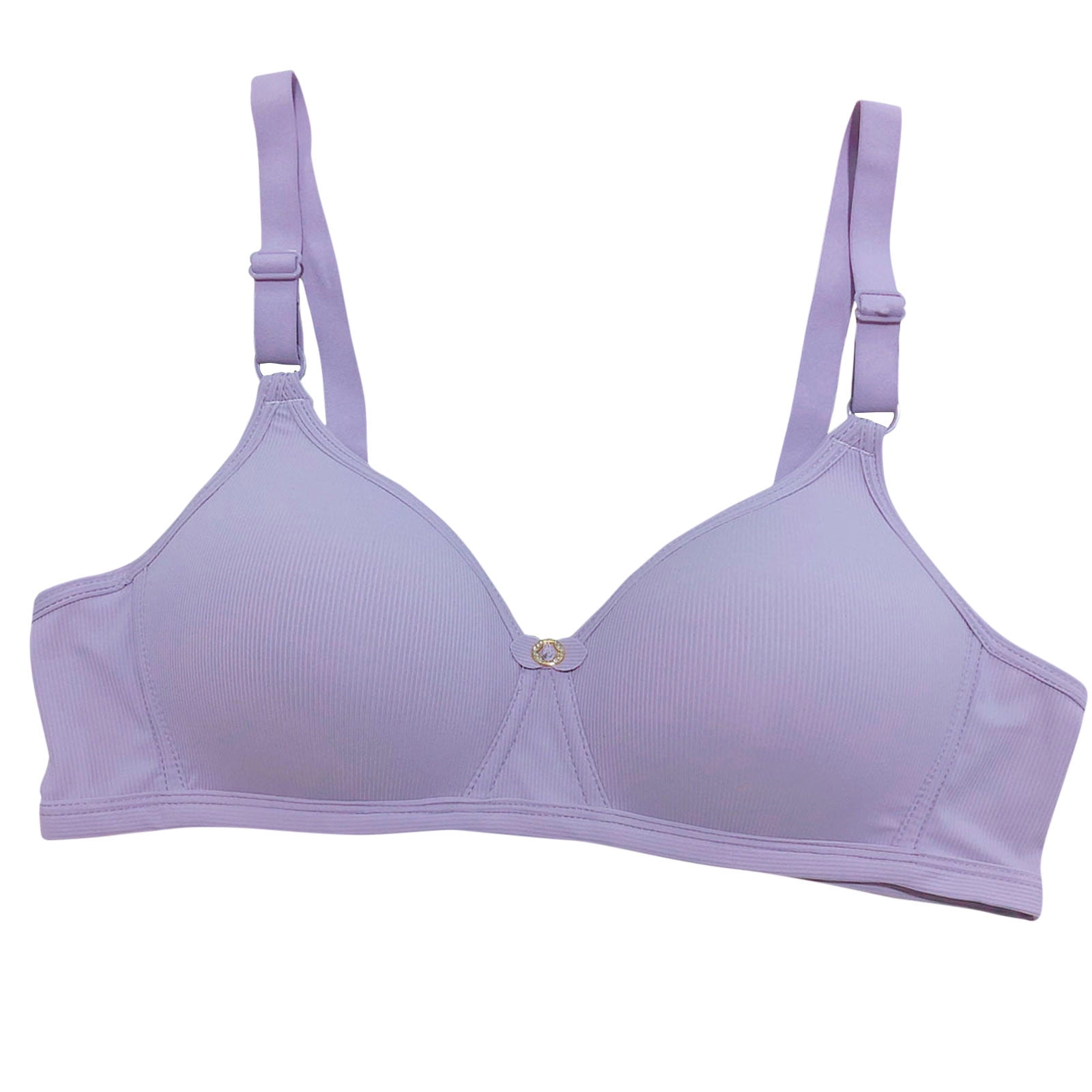 Up to 60% OFF, Non Steel Ring Style Bra, Gathered Middle Button ...