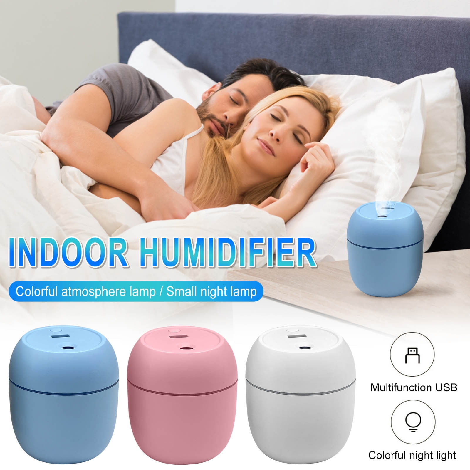 Up to 60% OFF, Small Portable Humidifier, 250ml Capacity, 7 Color LED ...