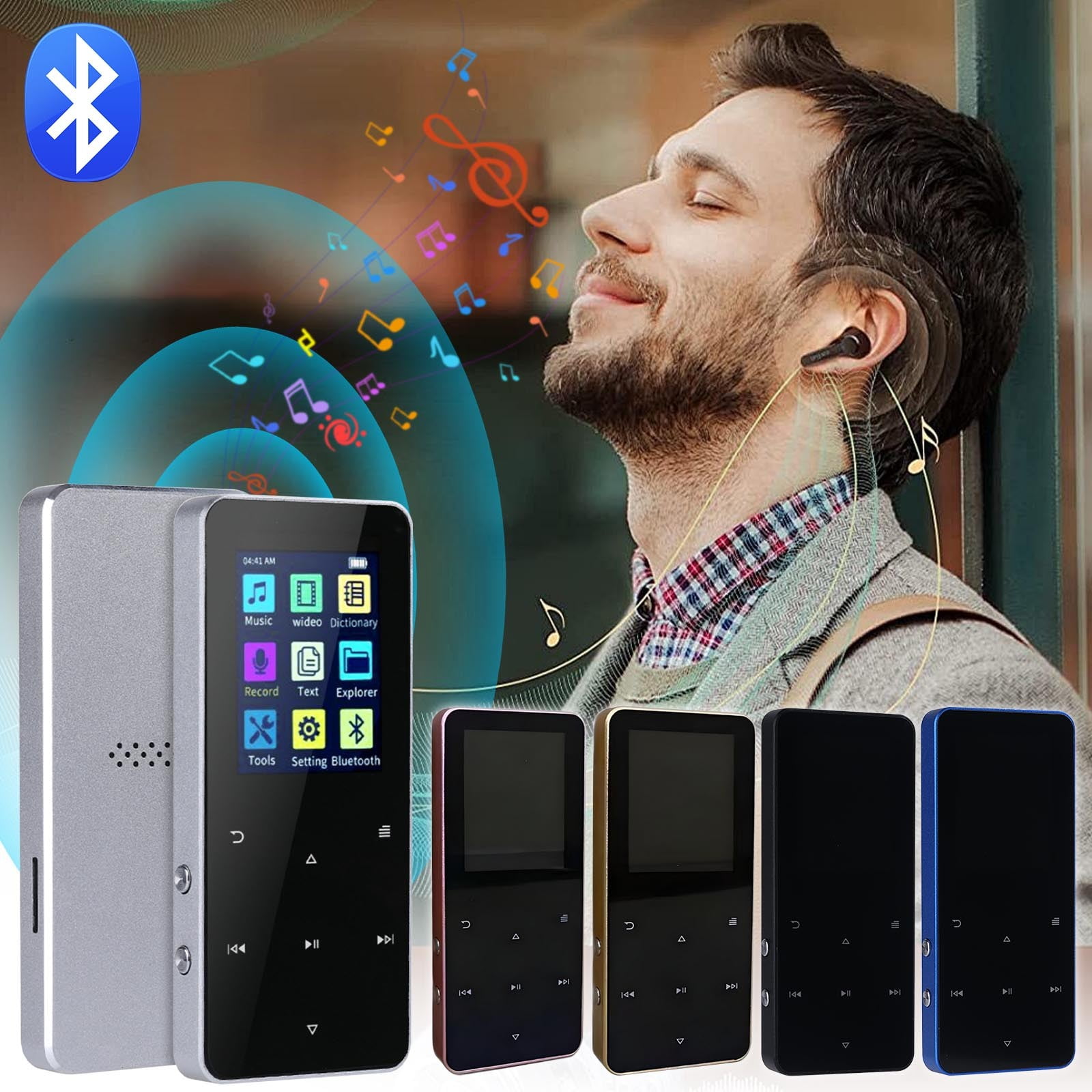 mtvxesu 128Gb Mp4 Player With Bluetooth 5.2, Portable Music Player With ...