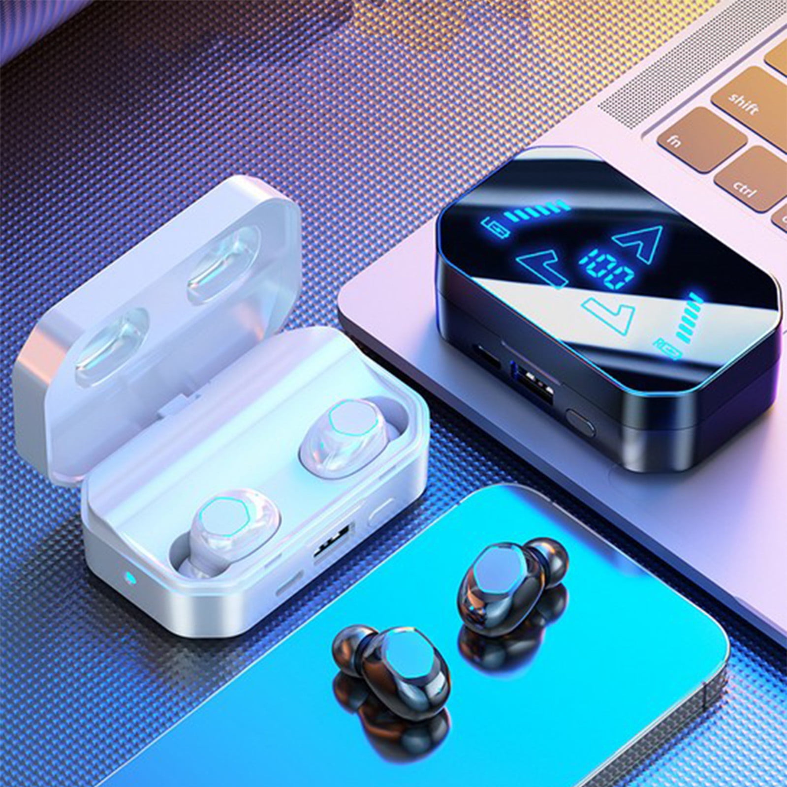 Up To 60% Off! mtvxesu Bluetooth 5.3 Wireless Earbuds With 95Hr Playtime, Digital Display ...