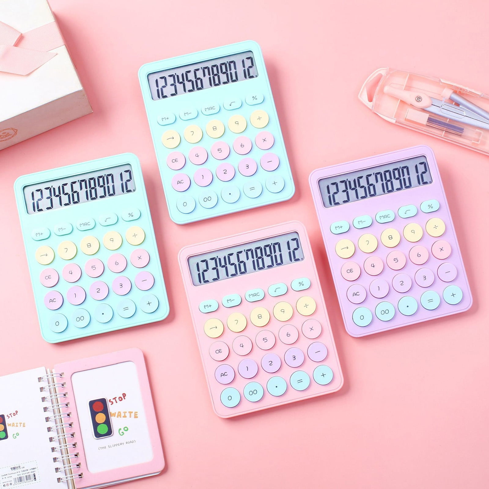 Up To 60% Off! mtvxesu Dopamine Color Mechanical Keyboard Scientific Calculator For Students And ...