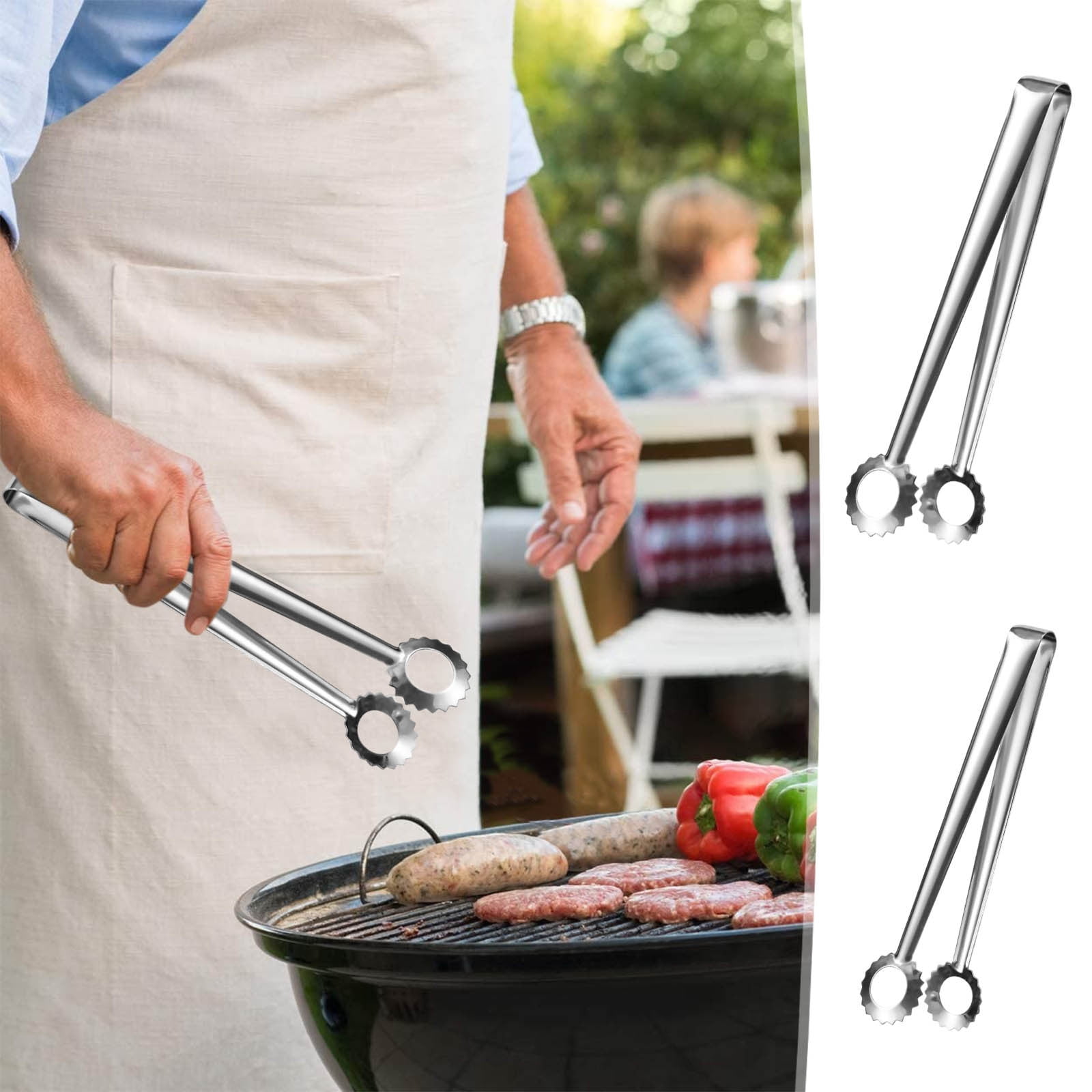 Up To 60% Off! mtvxesu Stainless Steel Bbq Tongs For Grilling, Baking ...