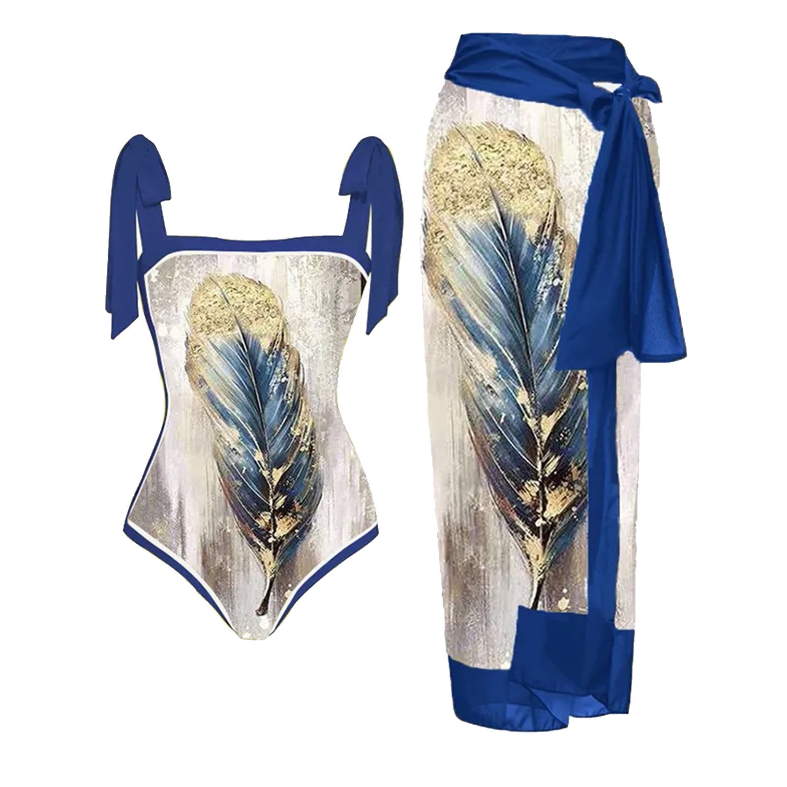 CQCYD Swimsuit Women Bikini, Women One Piece Swimsuit with Beach Cover up Wrap Skirt Sarong ...