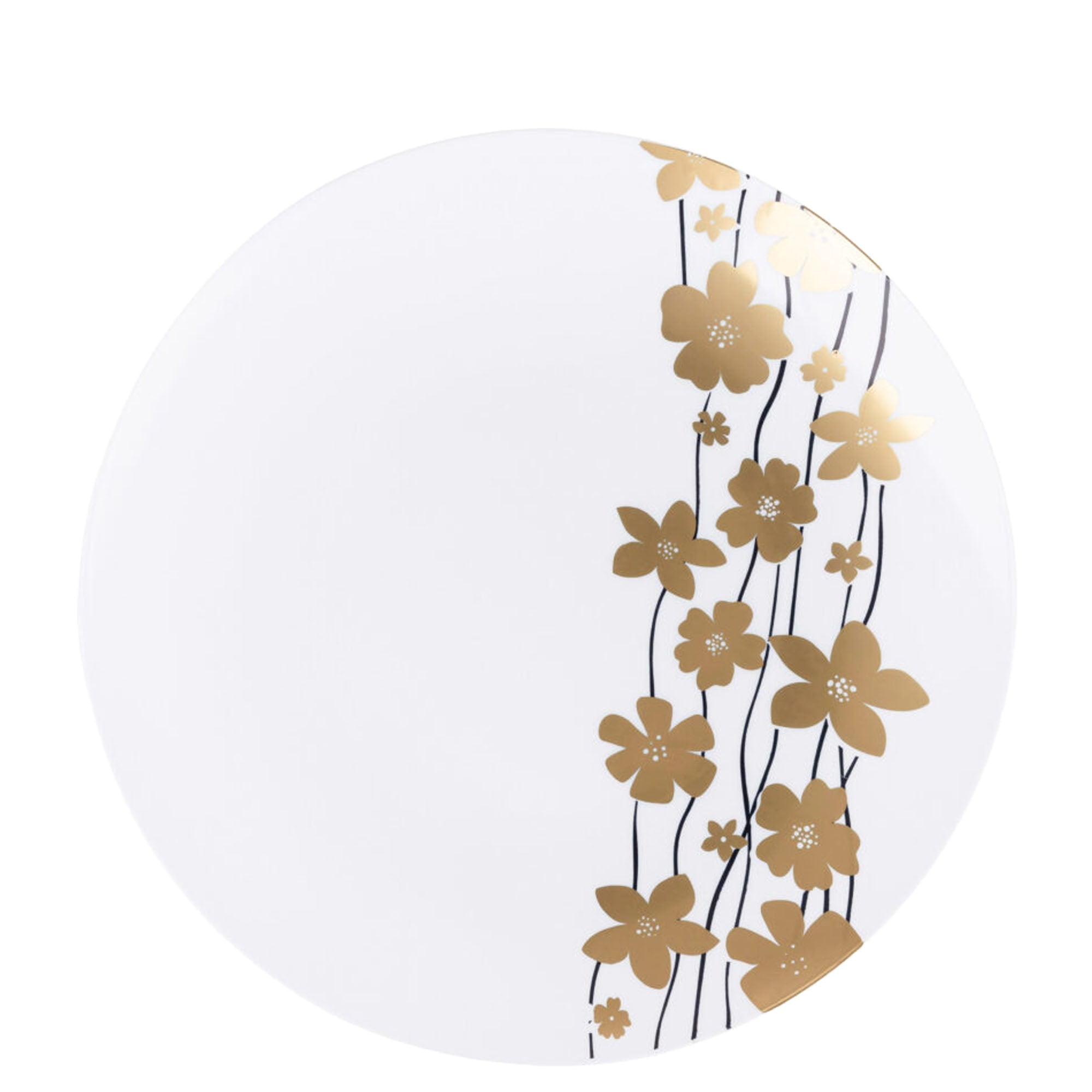 (60 PACK) EcoQuality 9" inch Round White Plastic Plates with Gold Vine ...