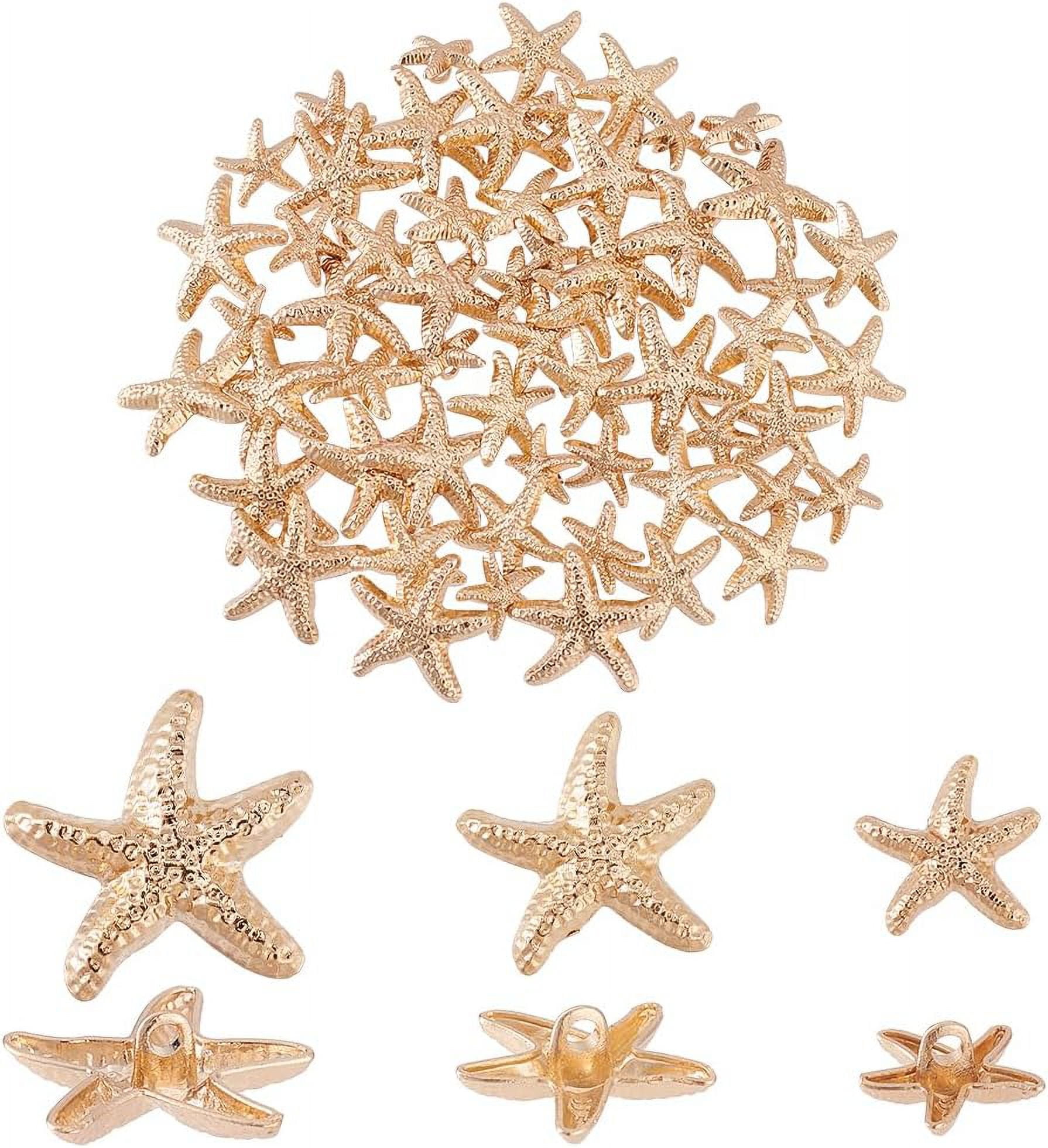 60 PCS 3 Sizes Zinc Alloy Starfish Shank Buttons Sparkle Luxury Button ...