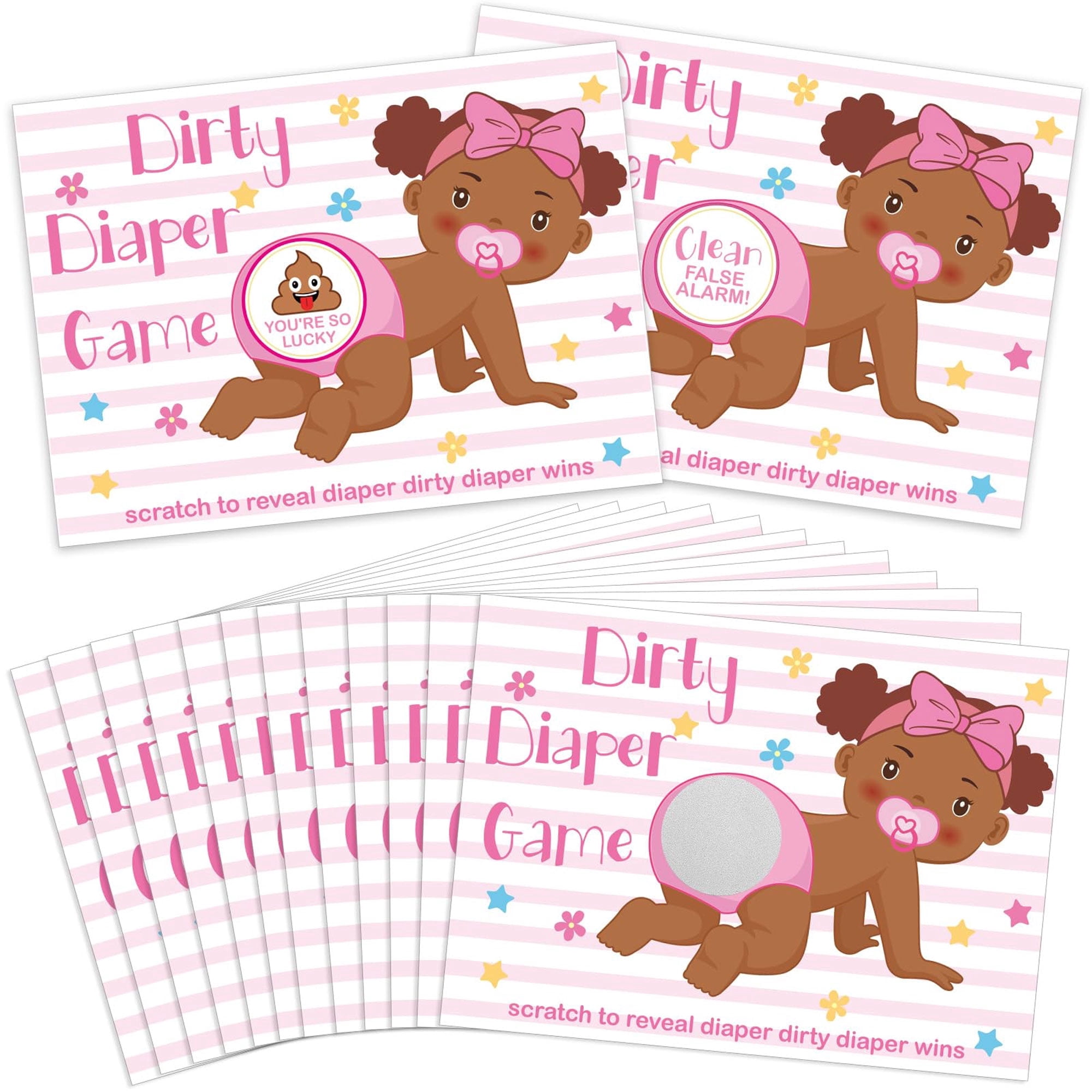 60 PCS Baby Shower Scratch off Game Funny Raffle Cards Baby Shower ...