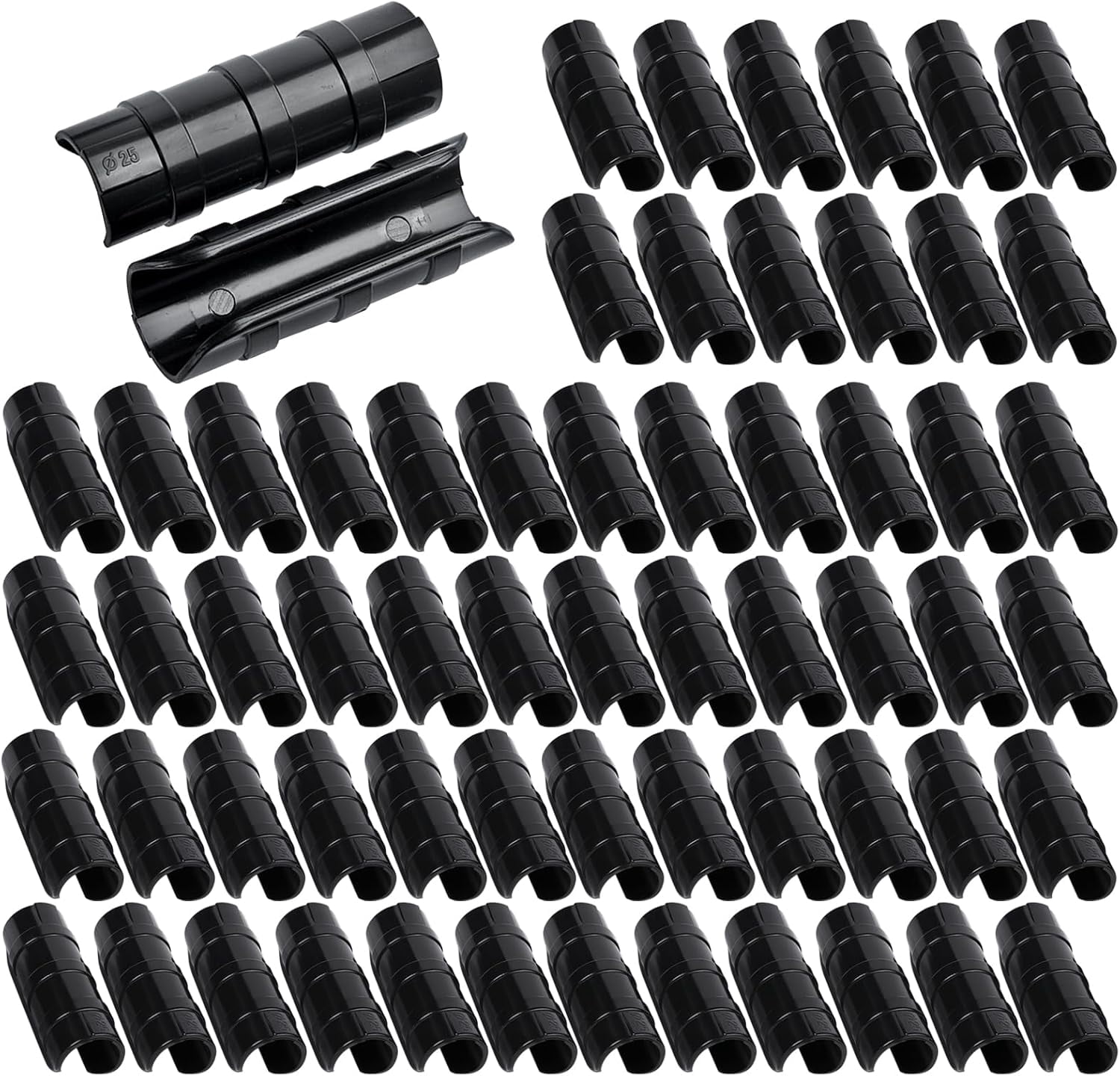 60 PCS Black Greenhouse Clips Garden Buildings Tube Clip 32mm/1.26" ABS ...