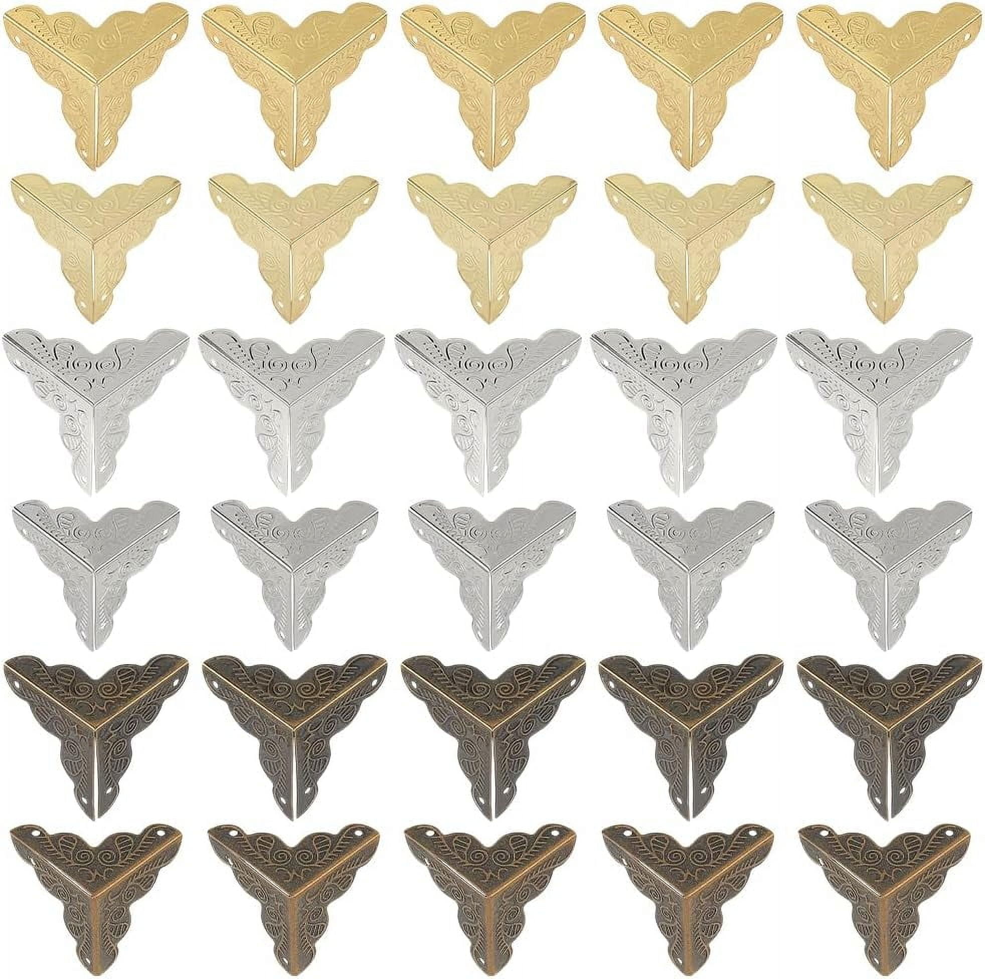 60 PCS Box Corner Protectors Iron Cabinet Corner Protectors 3 Colors ...