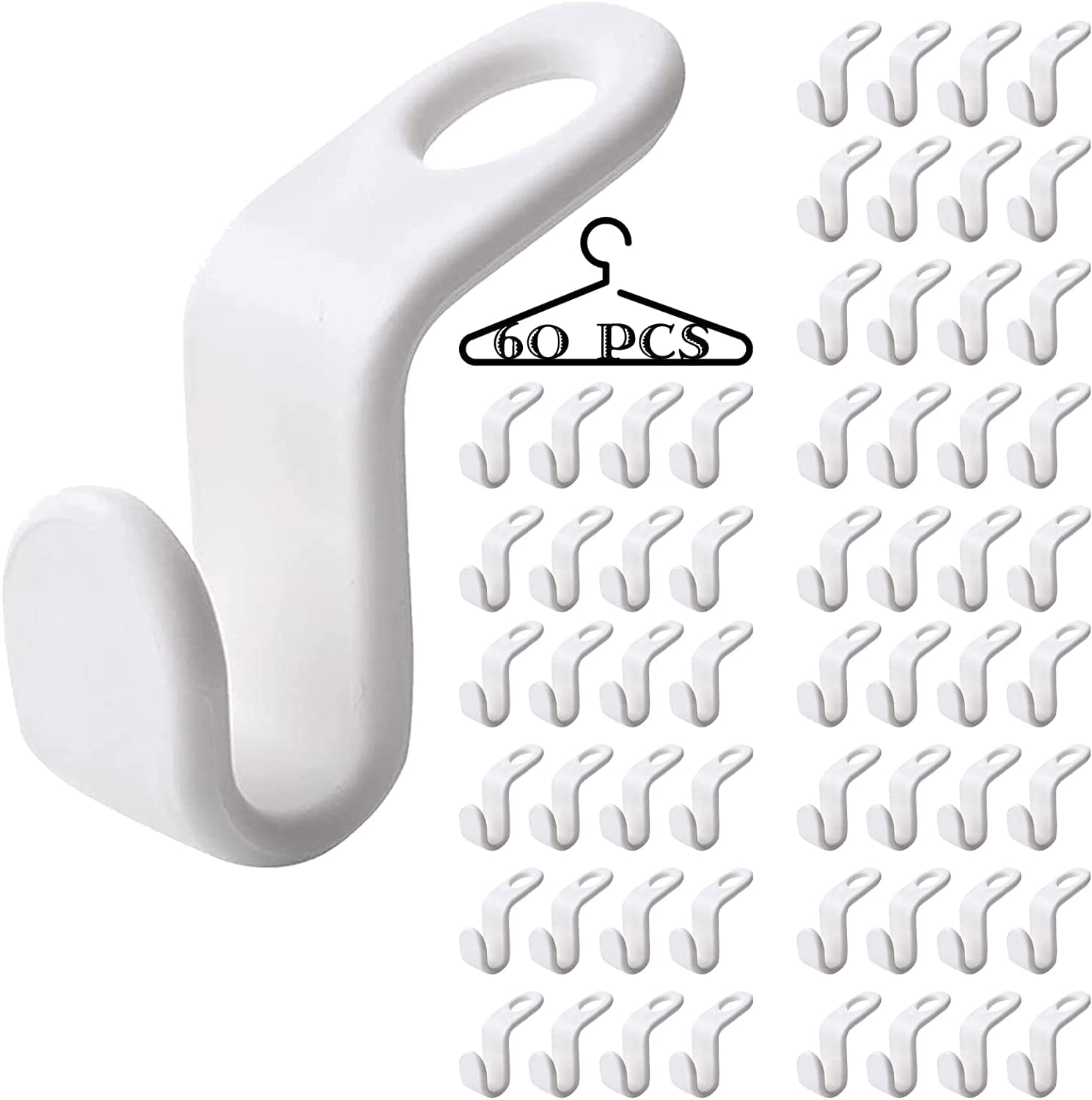 60 PCS Clothes Hanger Connector Hooks, Cascading Clothes Hangers ...