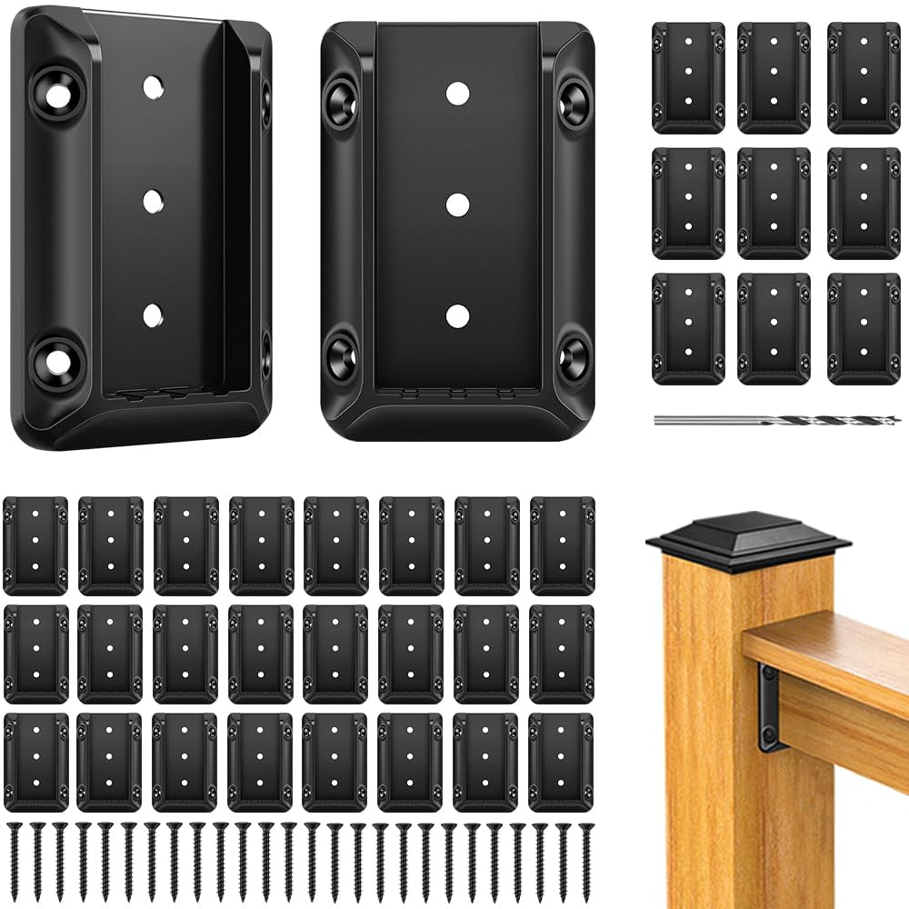 60 PCS Deck Railing Bracket Connectors for 2x4 (Actual 1.5”x3.5”) Wood ...