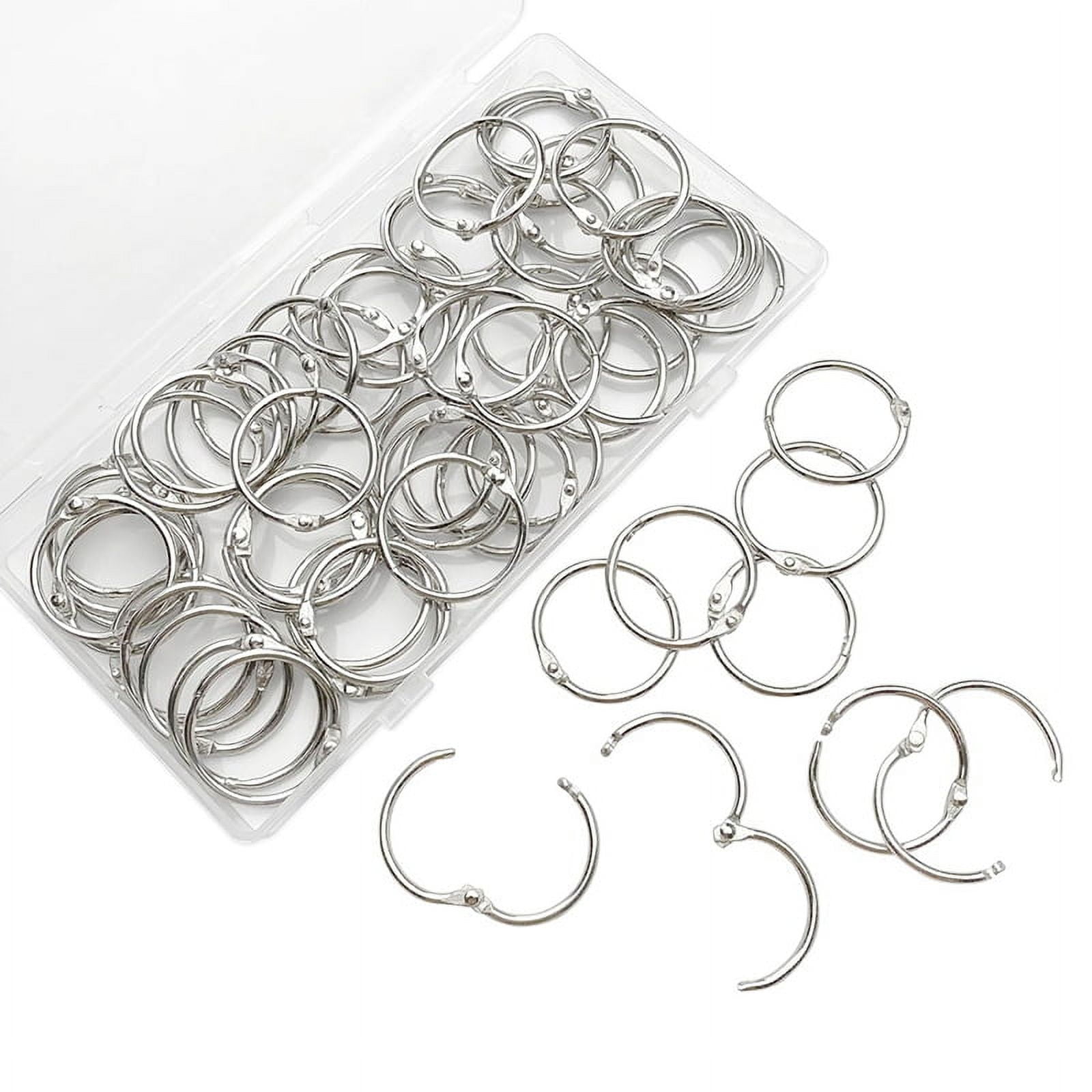 60 PCS Loose Leaf Binder Rings 1-Inch Office Book Rings, Plated Steel ...