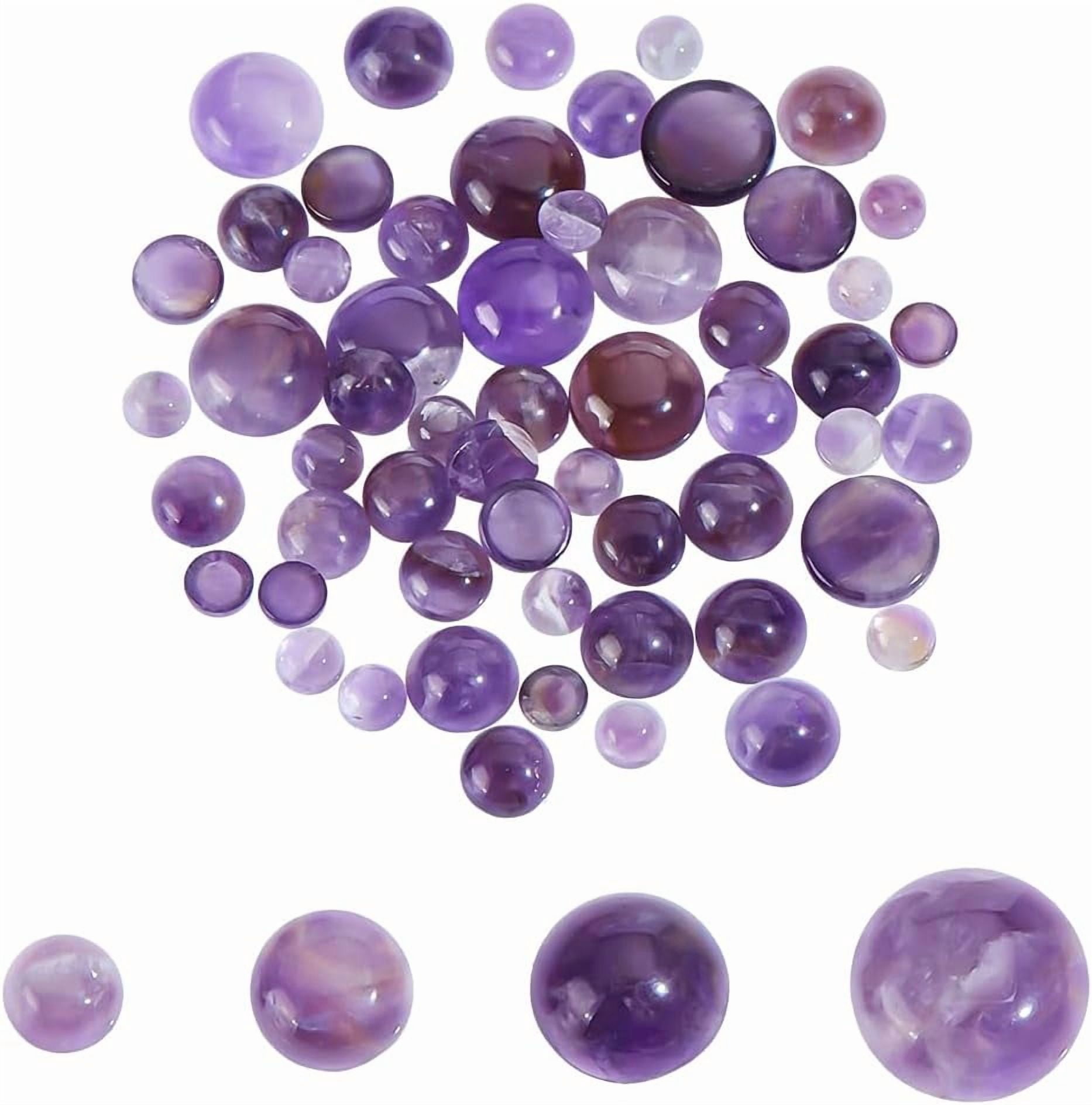 60 PCS Natural Amethyst Cabochons 4 Styles Half Round Beads Quartz ...