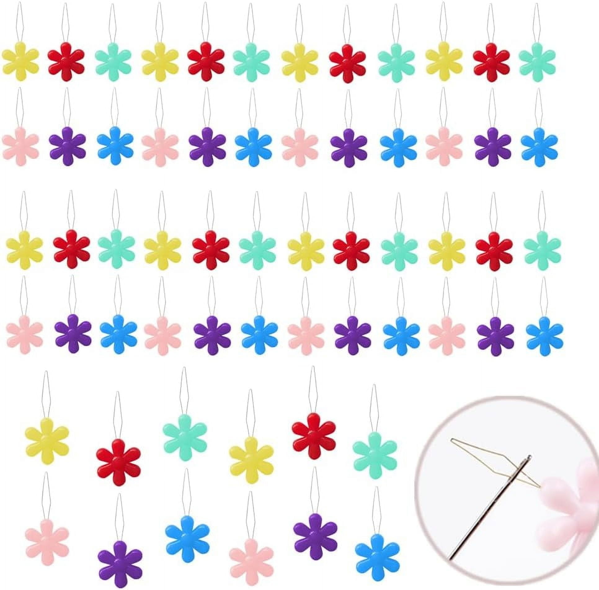 60 PCS Needle Threaders Plastic Flower Head Wire Loop Needle Threaders ...