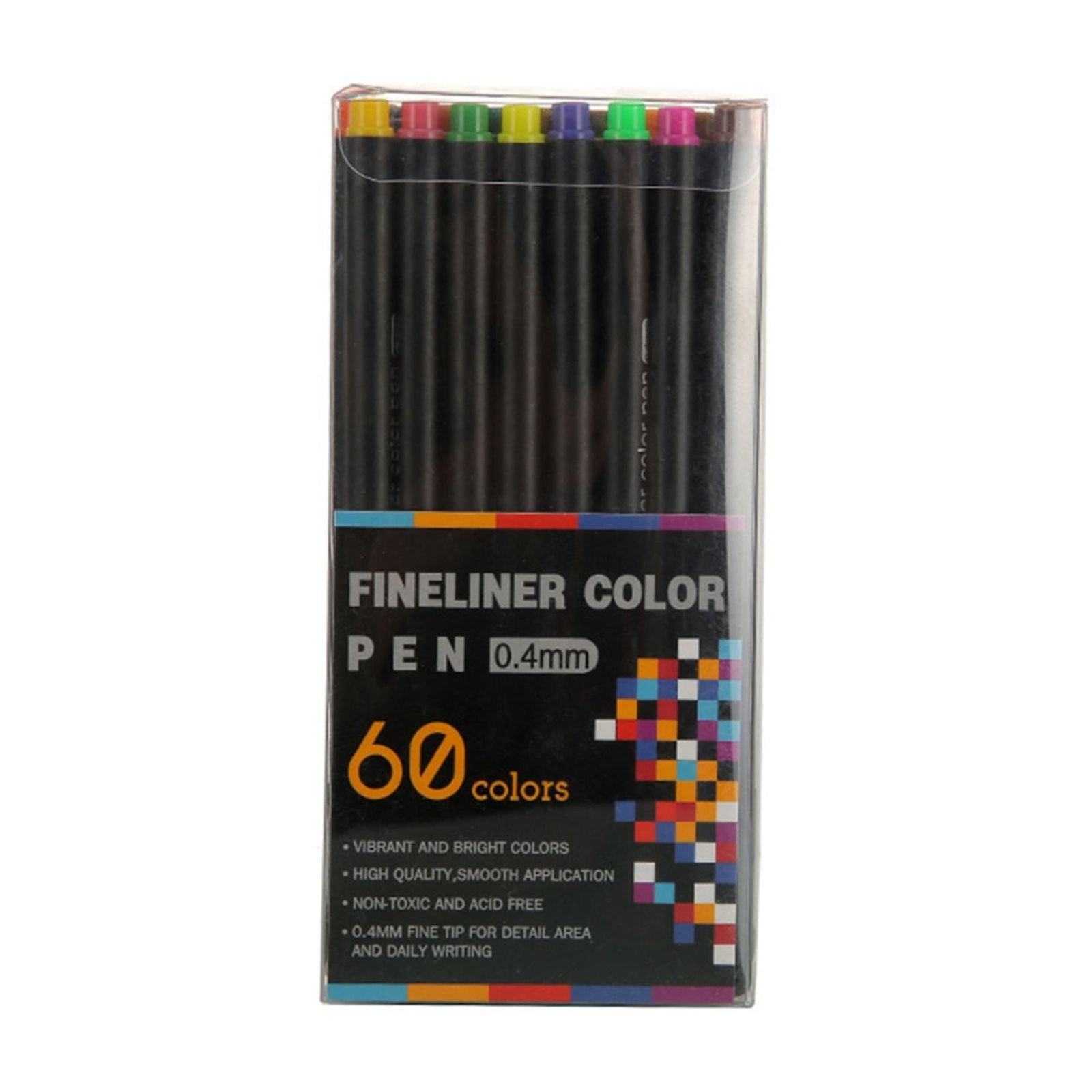 60 PCS Notebook Pen, Line Drawing Ink Pen Watercolor Marker Superfine ...