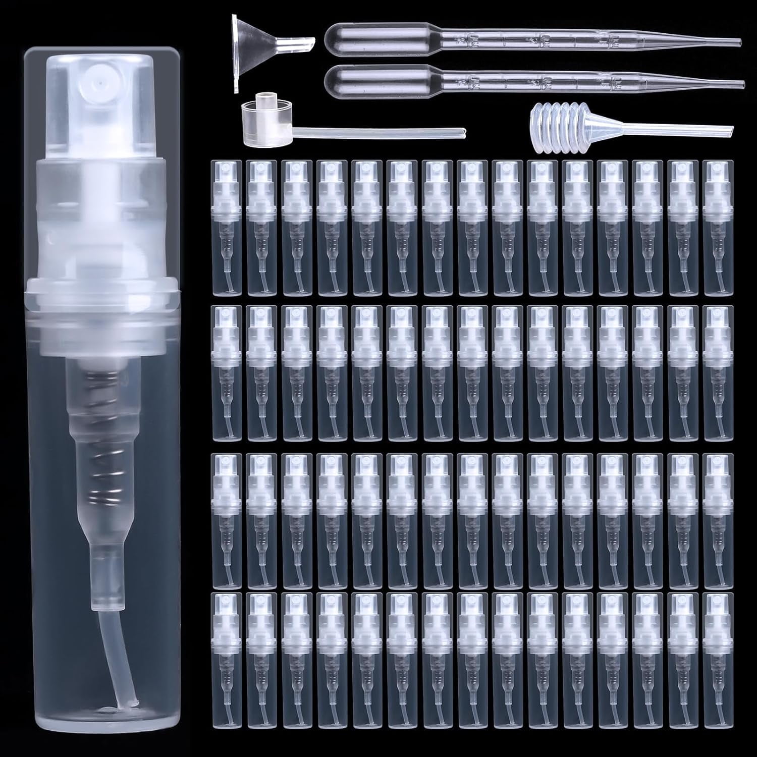 60 PCS Perfume Atomizers, 2ml Mini Spray Bottle, Transparent Perfume ...